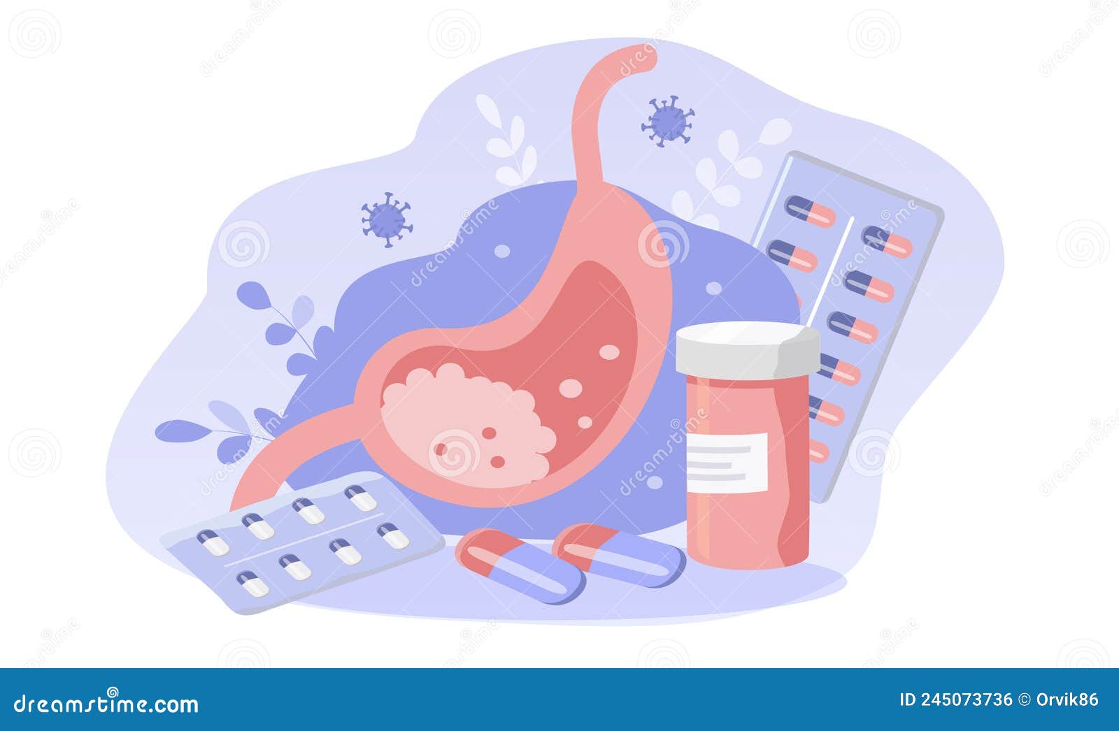 Illustration in Flat Style on the Topic of Gastroenterology. Stock ...