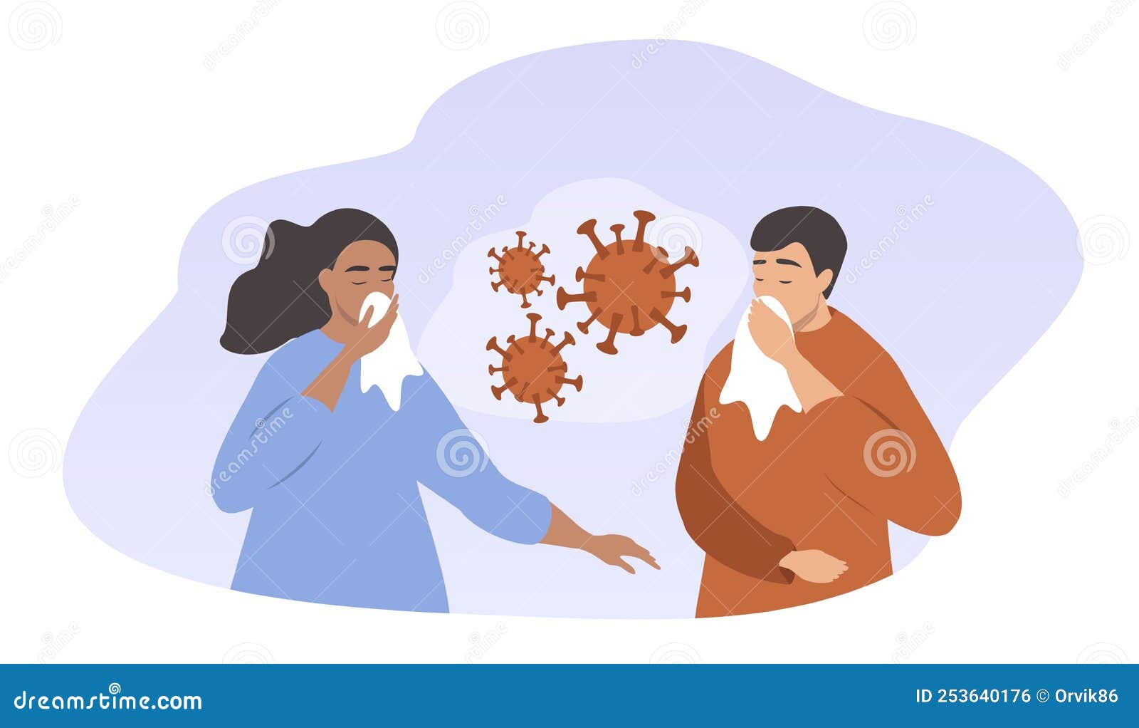 Vector Illustration in a Flat Style on the Topic of the Spread of Viral ...