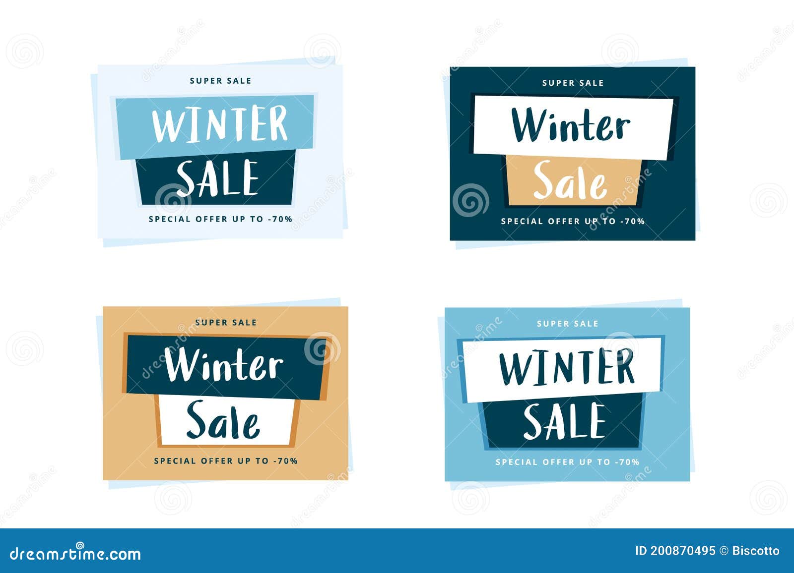 Winter Sale Label Template with Hand Drawn Lettering, Vector ...