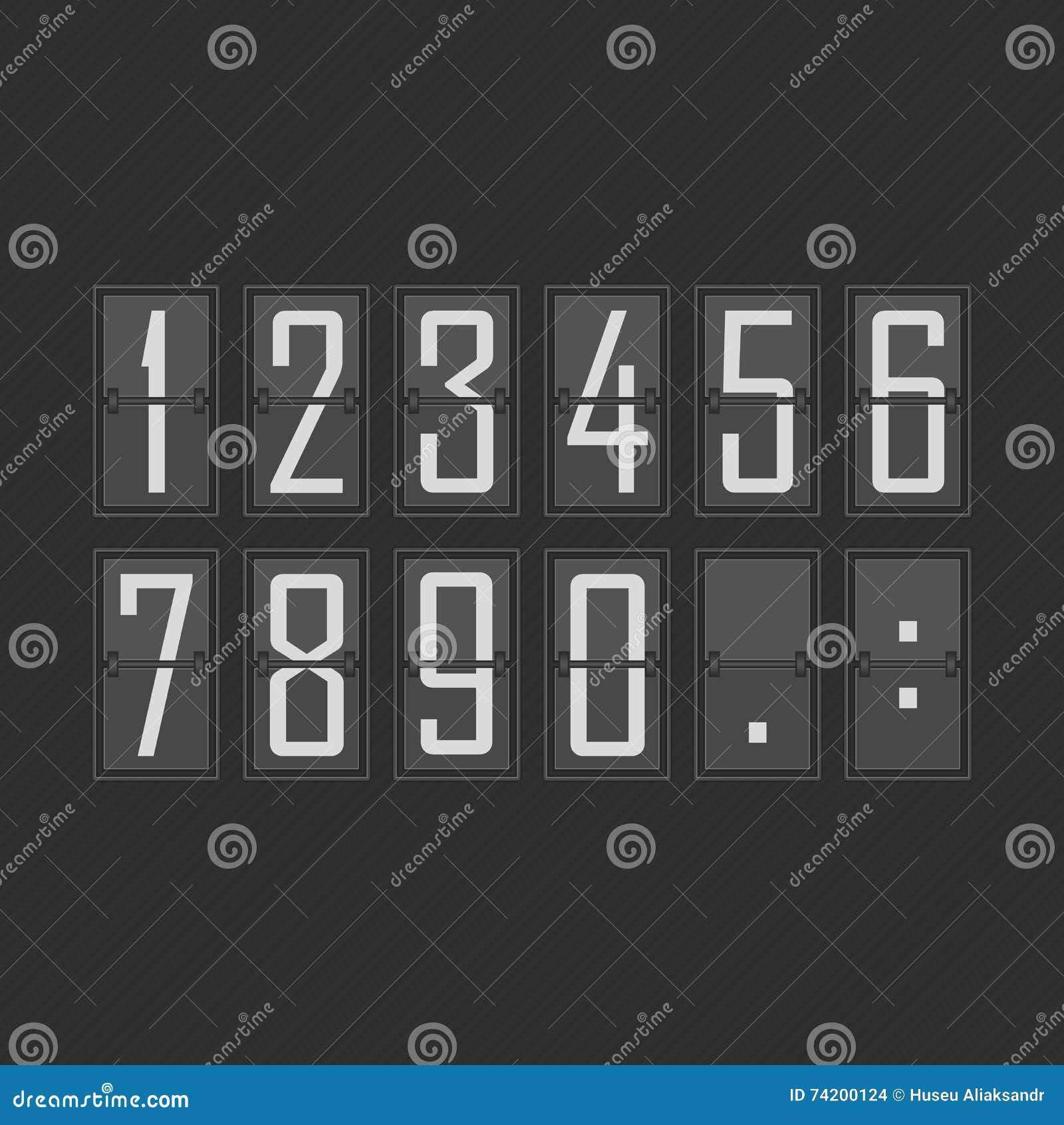 Vector Illustration of Flip Numbers Stock Vector - Illustration of ...