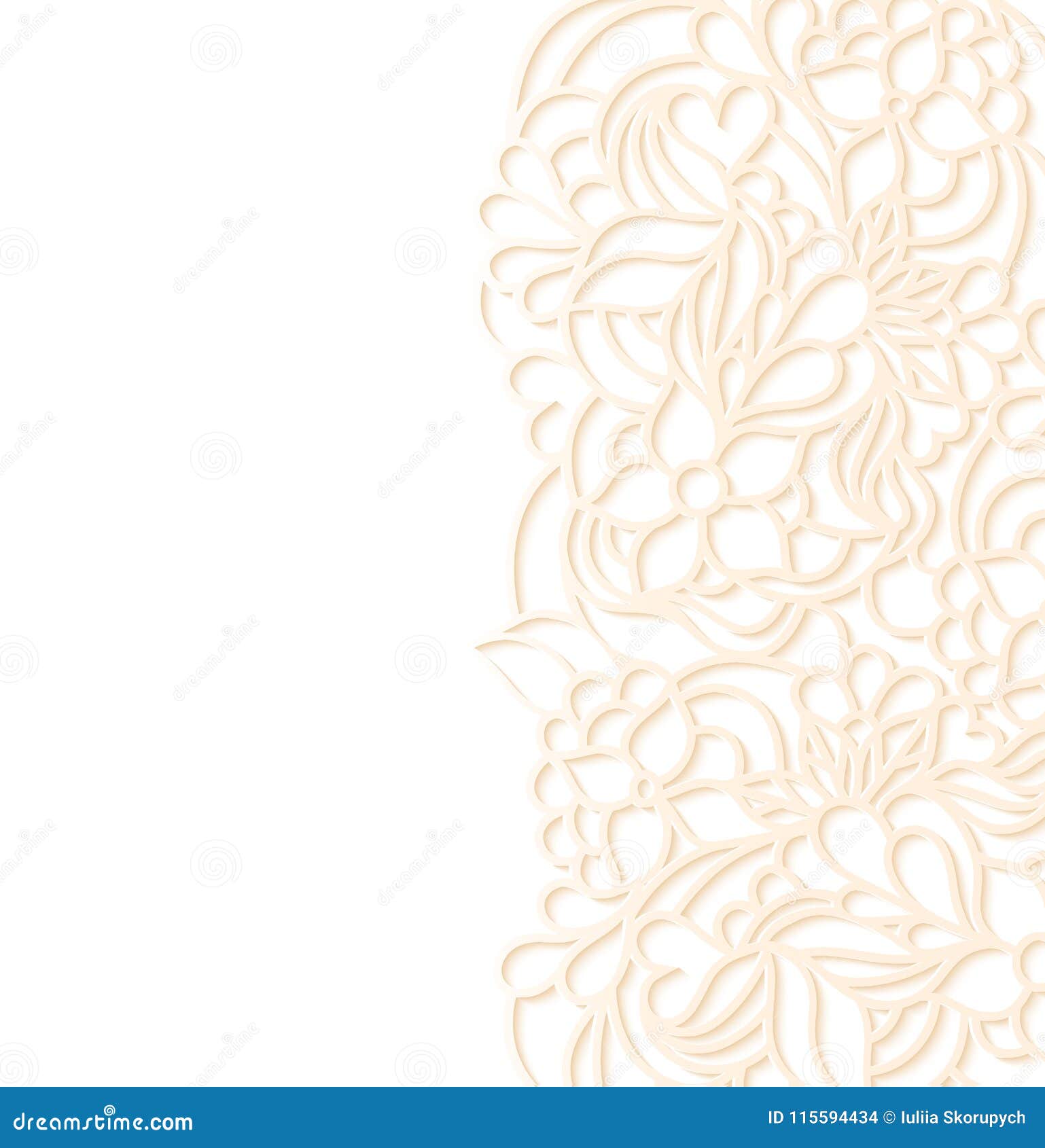 Floral Border on White Background Stock Vector - Illustration of ...