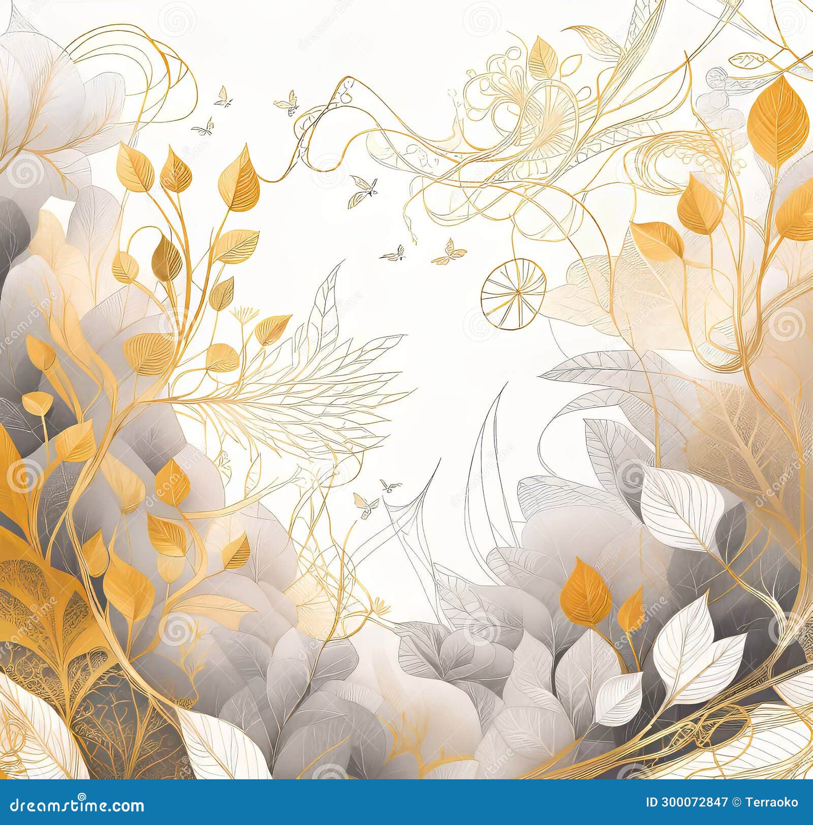 Vector Illustration of Floral Frame on Elegant Background with White ...