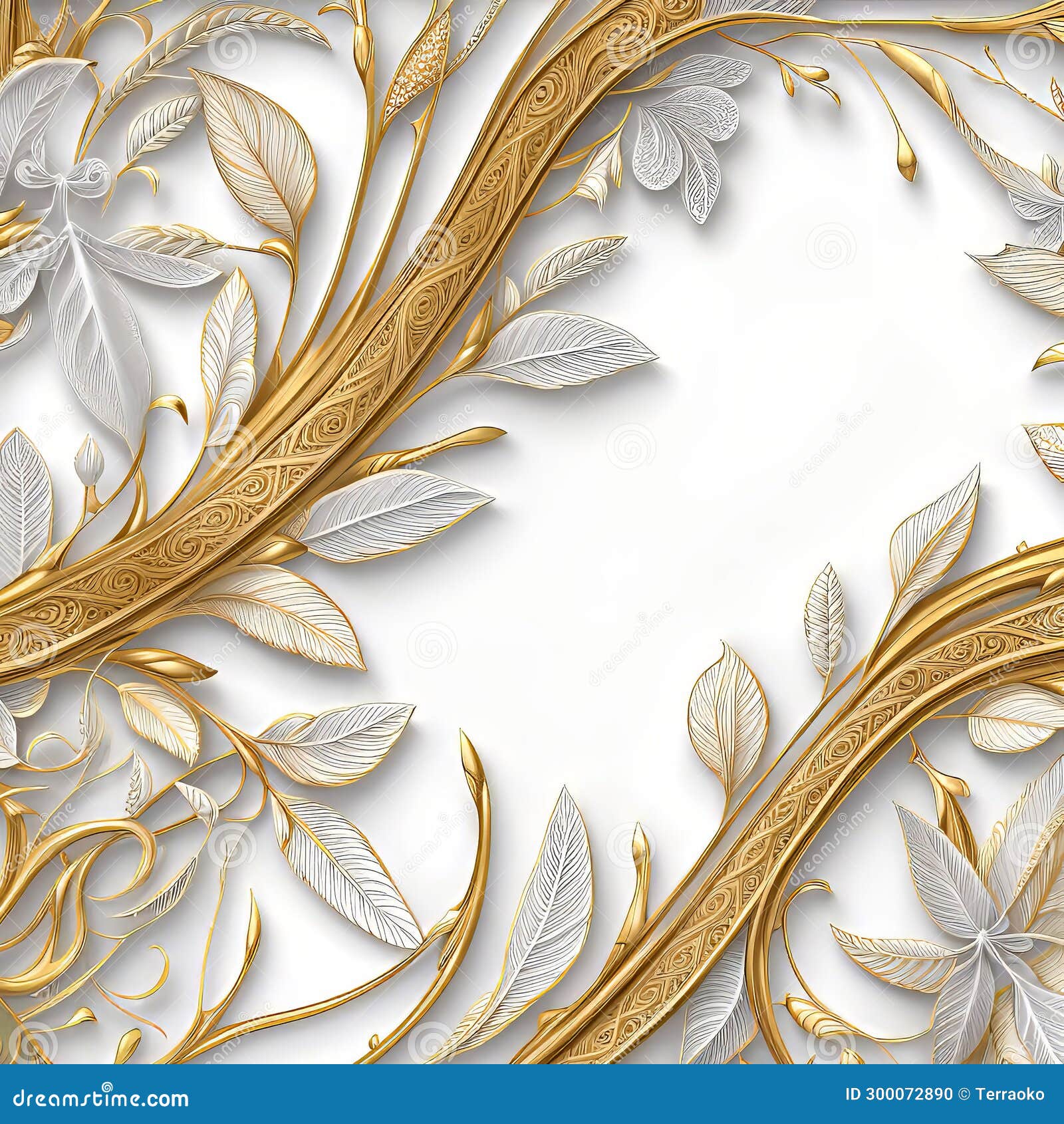Vector Illustration of Floral Frame on Elegant Background with White ...