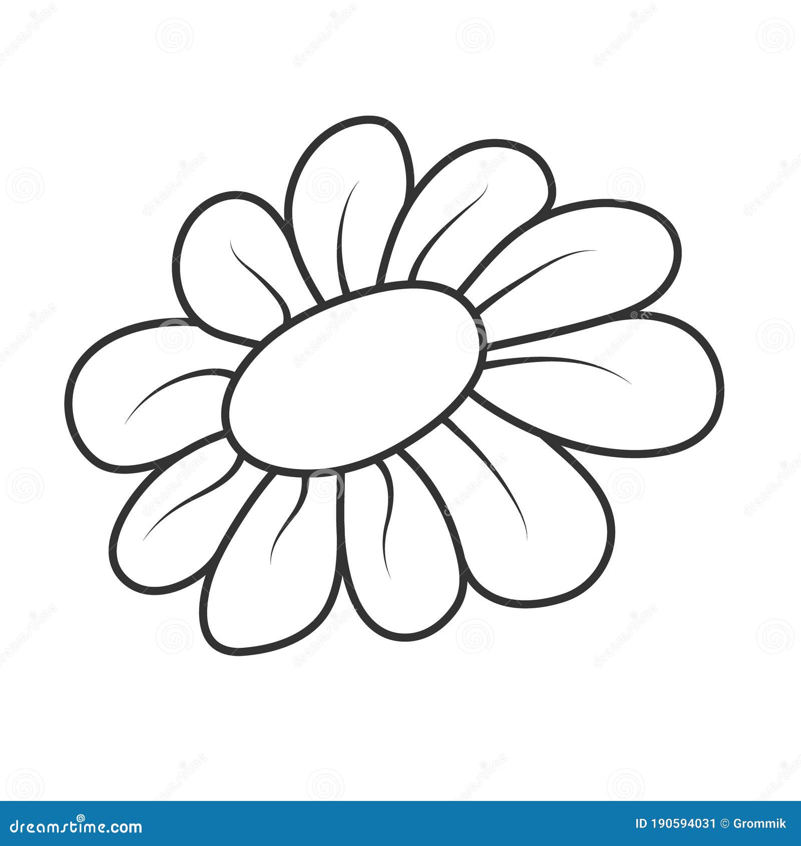 Vector Illustration of a Flower. Empty Outline Isolated on a White ...
