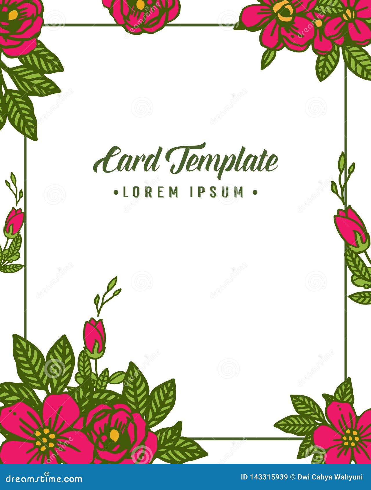 Vector Illustration Flower Frame Isolated on White Background for ...