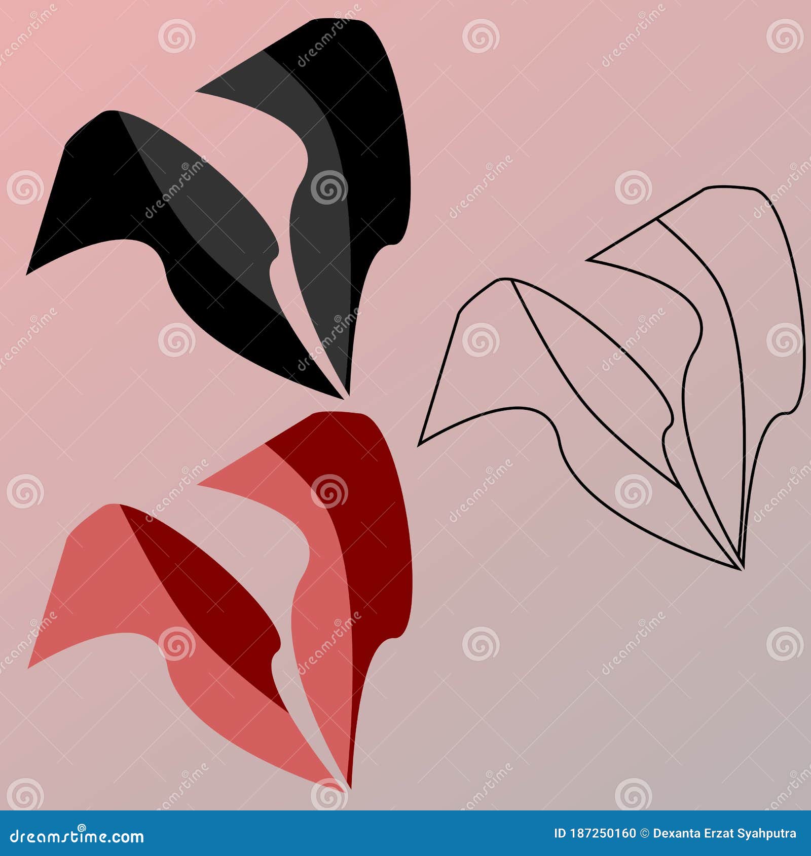 Vector Illustration of a Flower Like a V Shape Stock Vector ...