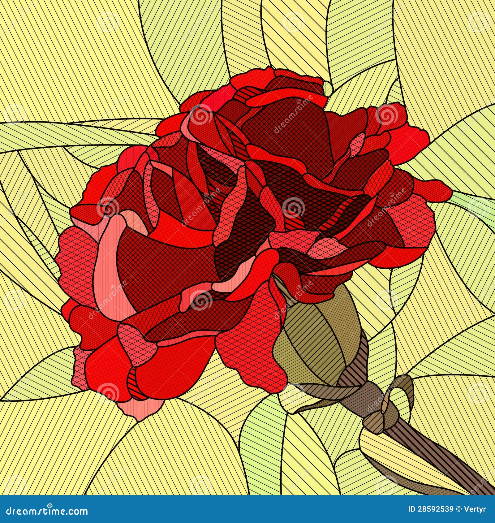 Vector Illustration Of Flower Red Carnation. | CartoonDealer.com #28592539