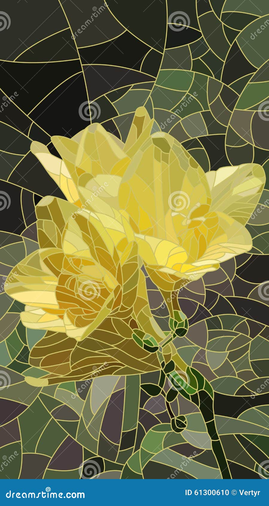 Vector Illustration of Flower Yellow Iris. Stock Vector - Illustration ...
