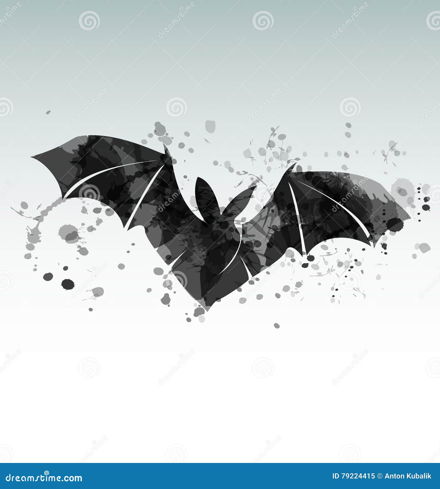 Vector Illustration of a Flying Bat Stock Vector - Illustration of ...