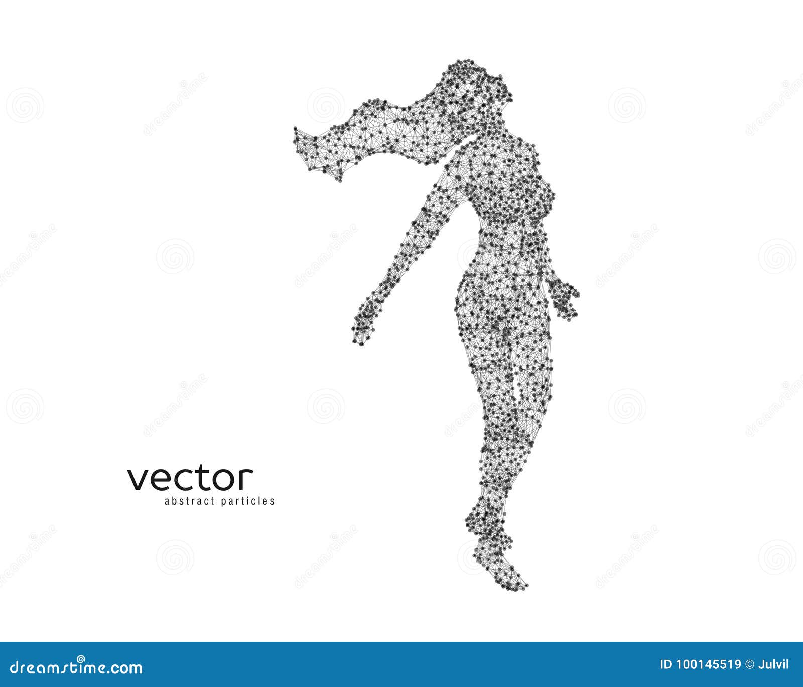 Vector Illustration of Flying Beautiful Woman. Stock Vector ...