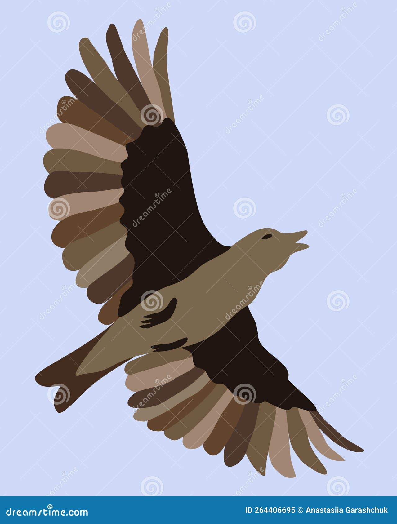 Vector Illustration of Flying Bird in the Sky. Stock Vector ...