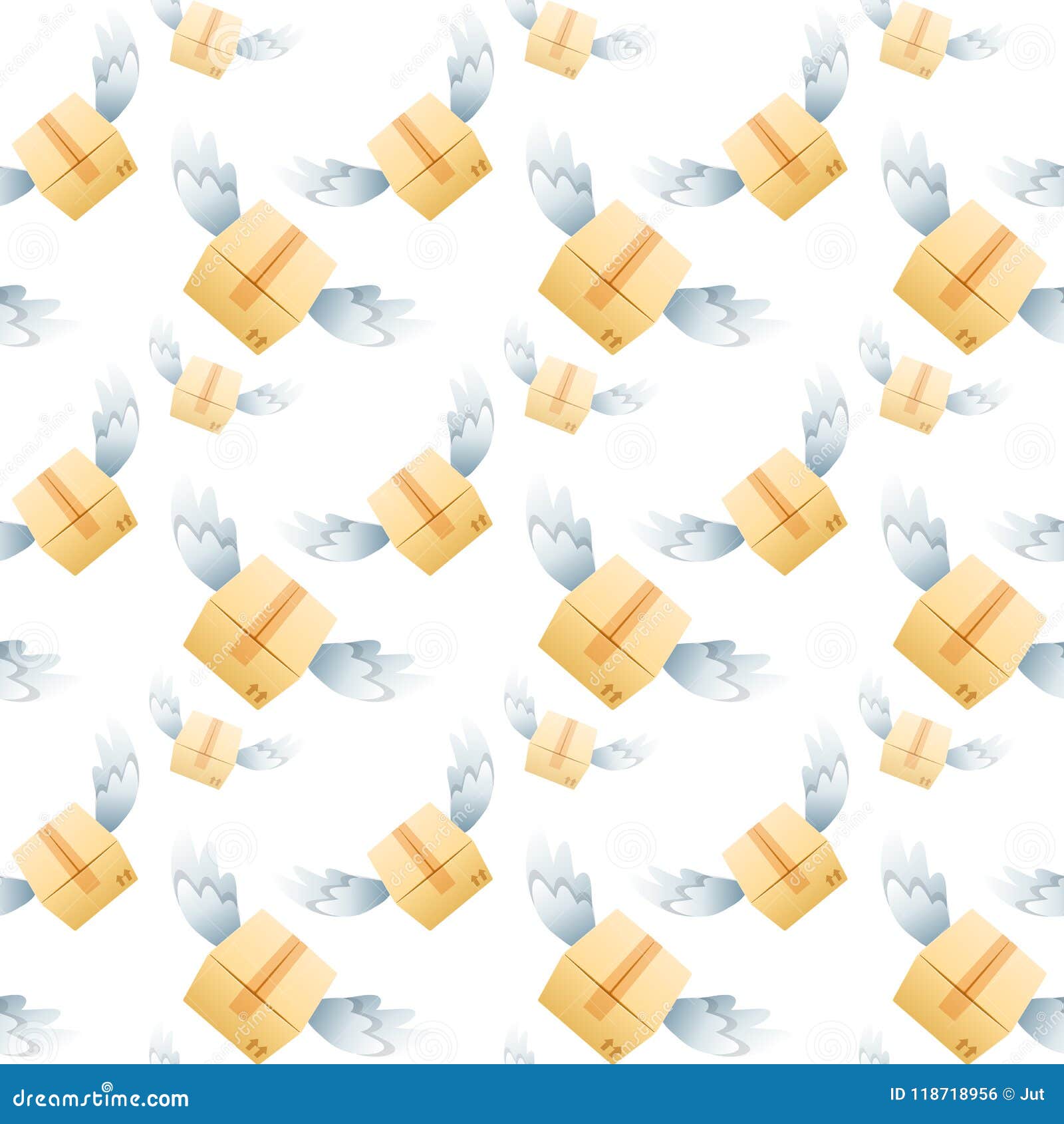 Flying boxes stock vector. Illustration of seamless - 118718956