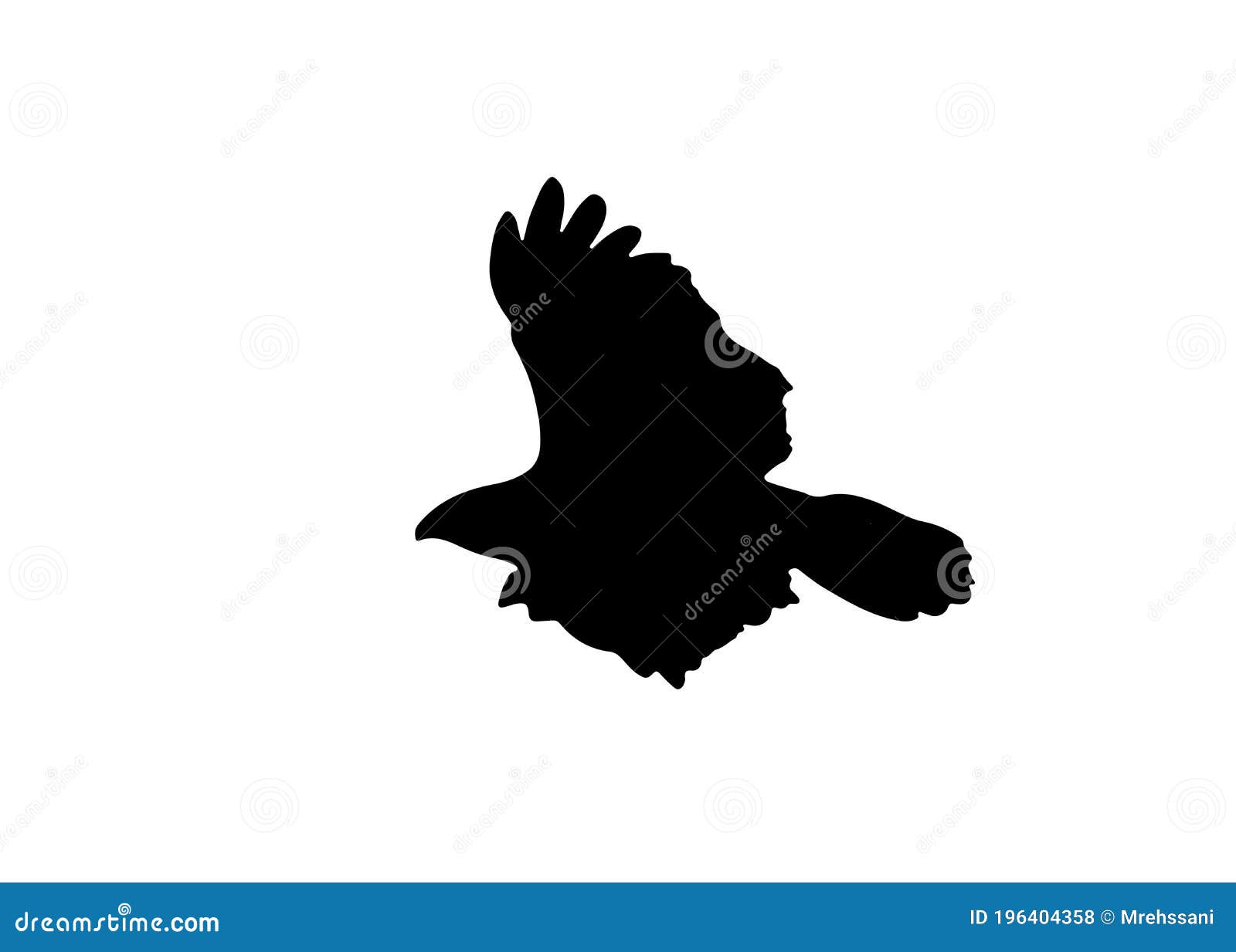 Vector Illustration Of Flying Buzzard In The Sky Black And White ...