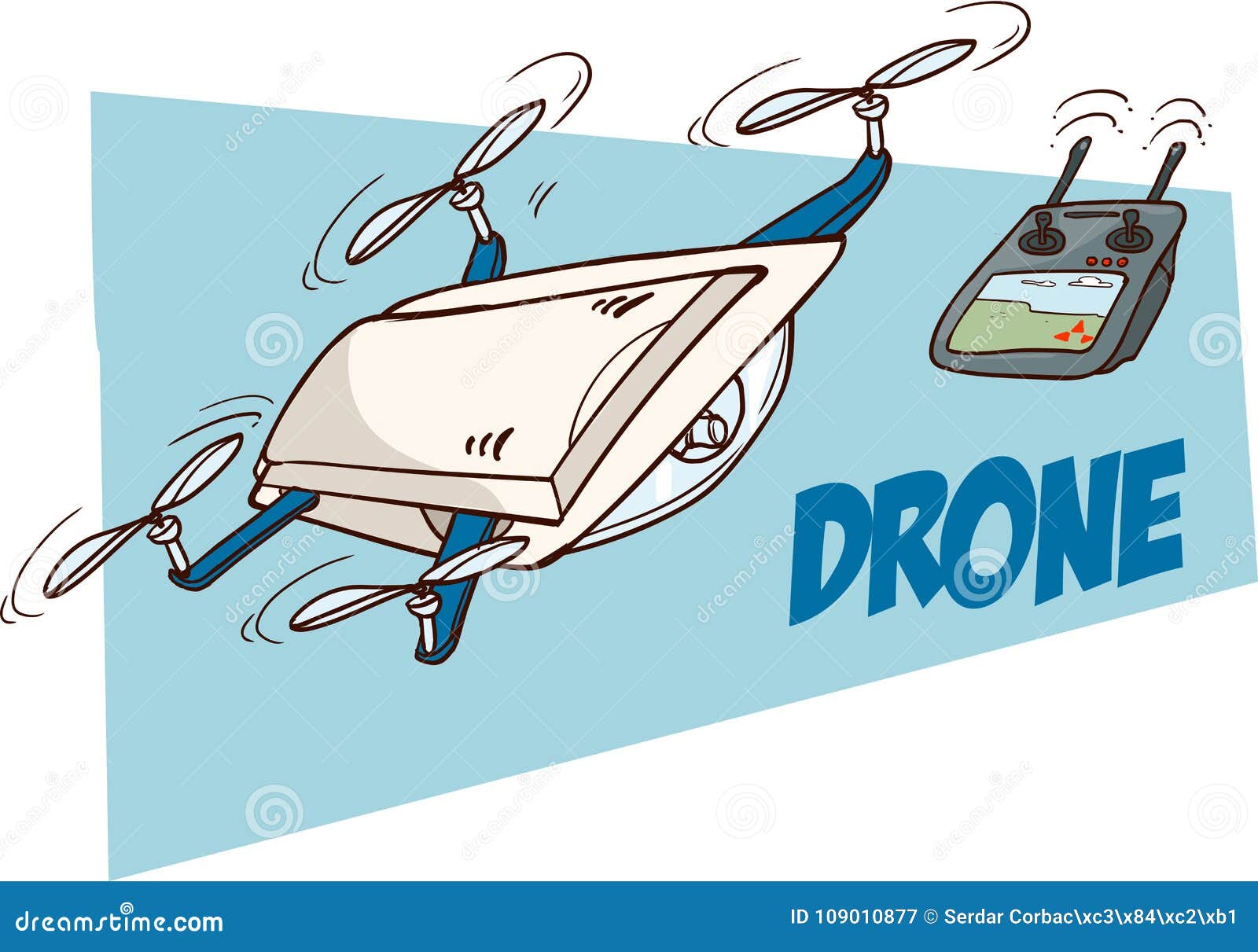 Vector Illustration of a Flying Drones Stock Vector - Illustration of ...