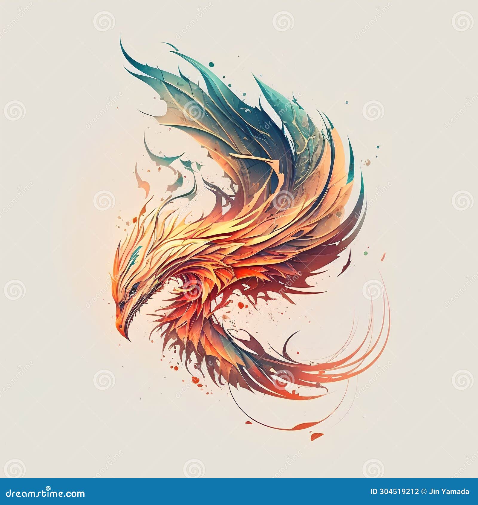 Vector Illustration of a Flying Eagle in Grunge Style. Tattoo Art Stock ...
