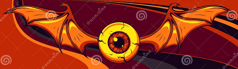 Vector Illustration of Flying Eyeball Design Art Stock Vector ...