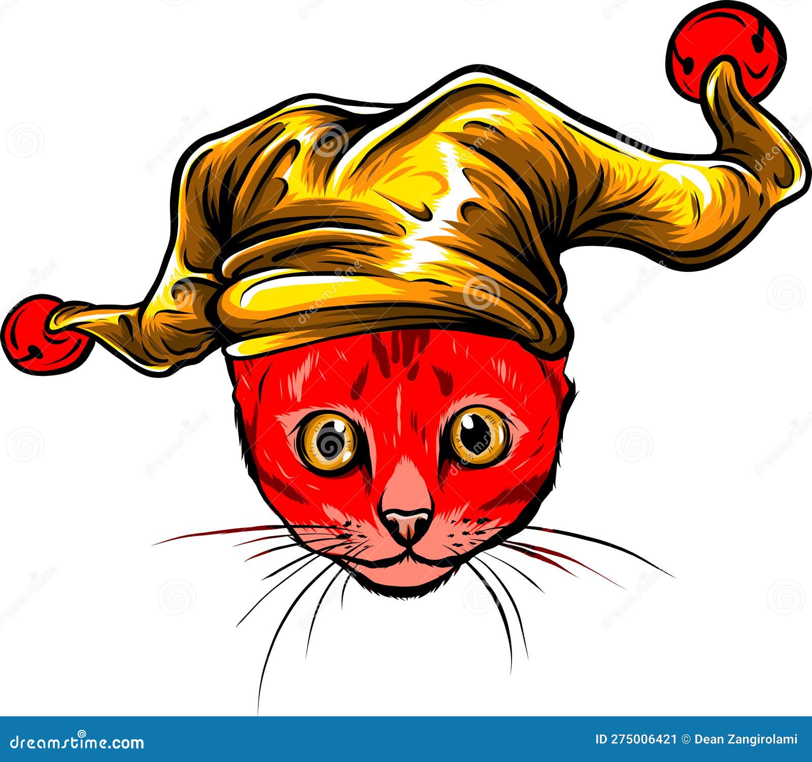 Vector Illustration Fo Cat on White Background. Digital Hand Draw ...