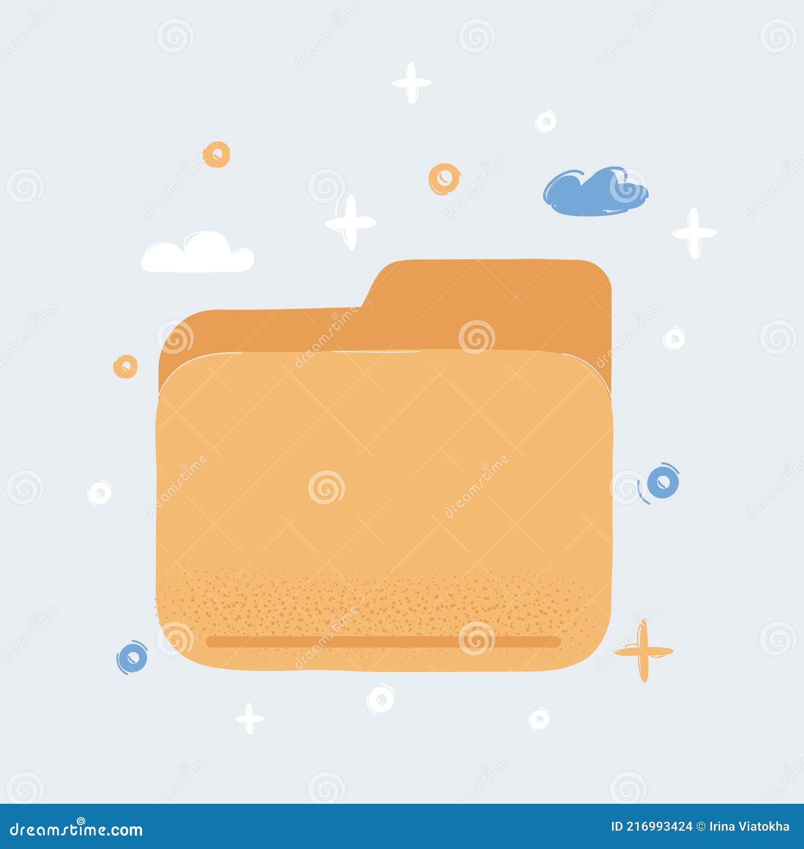 Vector Illustration of Folder Icon on White Stock Vector - Illustration ...