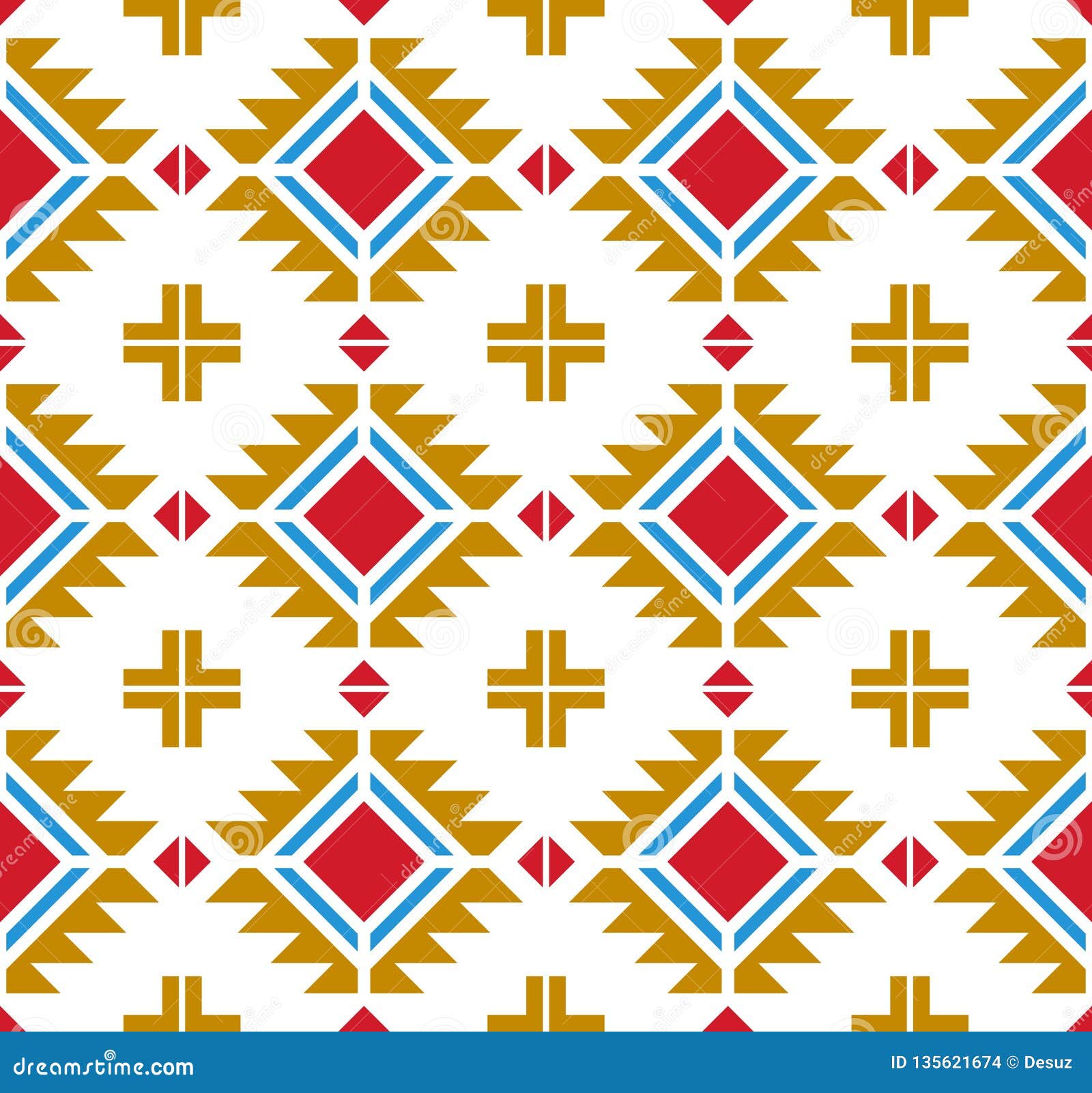 American Pattern. Geometric Seamless Ornament. Stock Vector ...