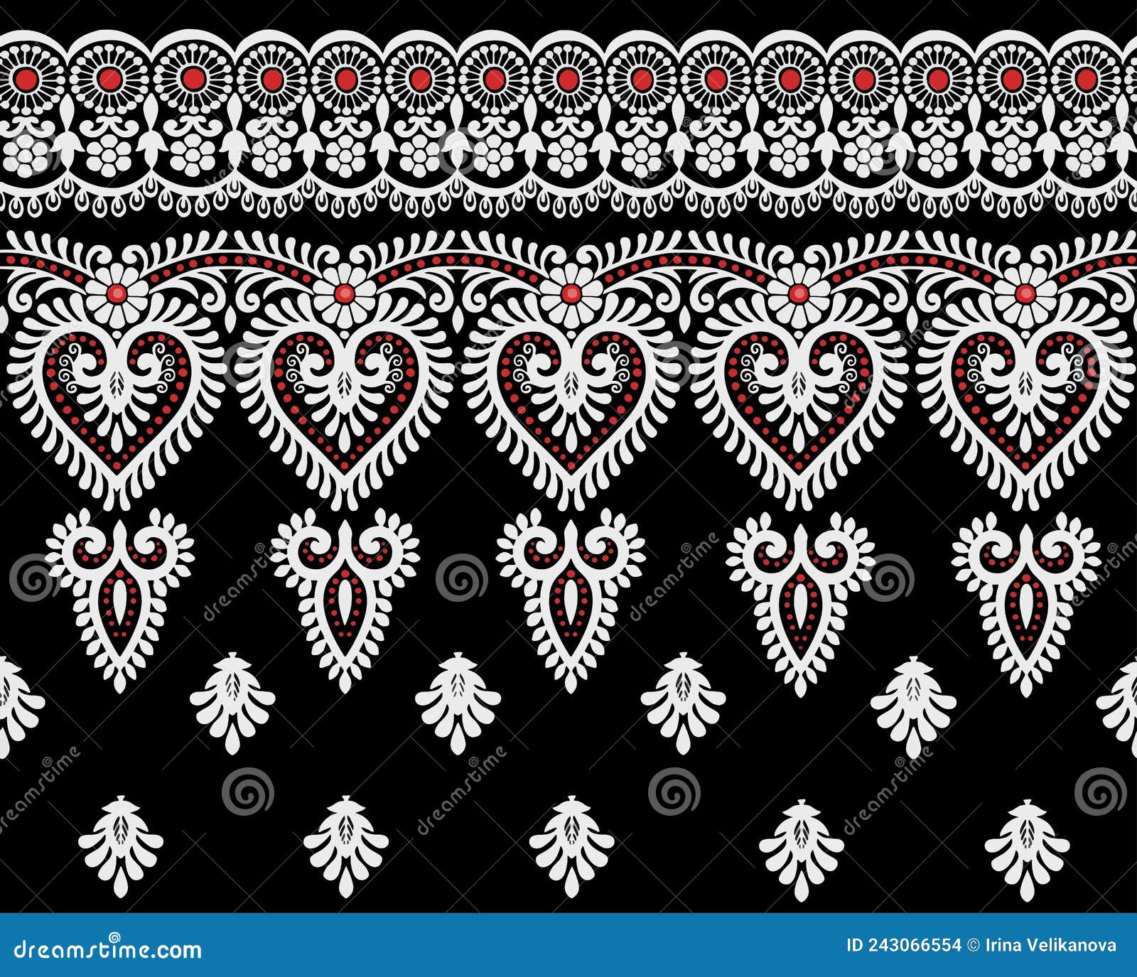 Vector Illustration Folk Seamless Pattern Ornament. Ethnic Border ...