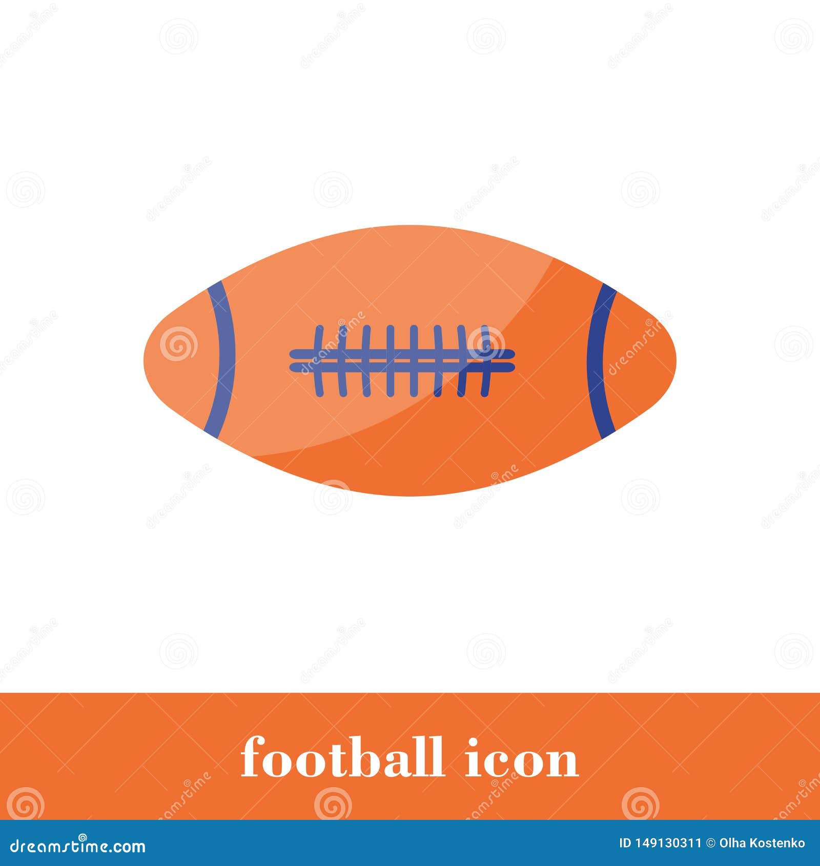 Football icon. Flat style stock vector. Illustration of college - 149130311