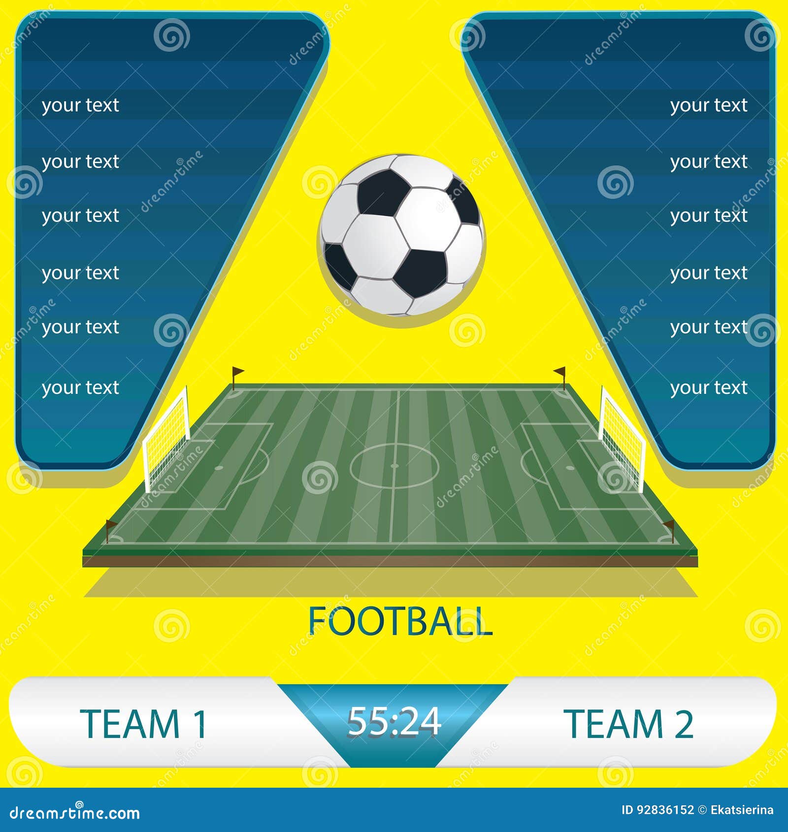 Vector Illustration of Football Match Stock Vector - Illustration of ...