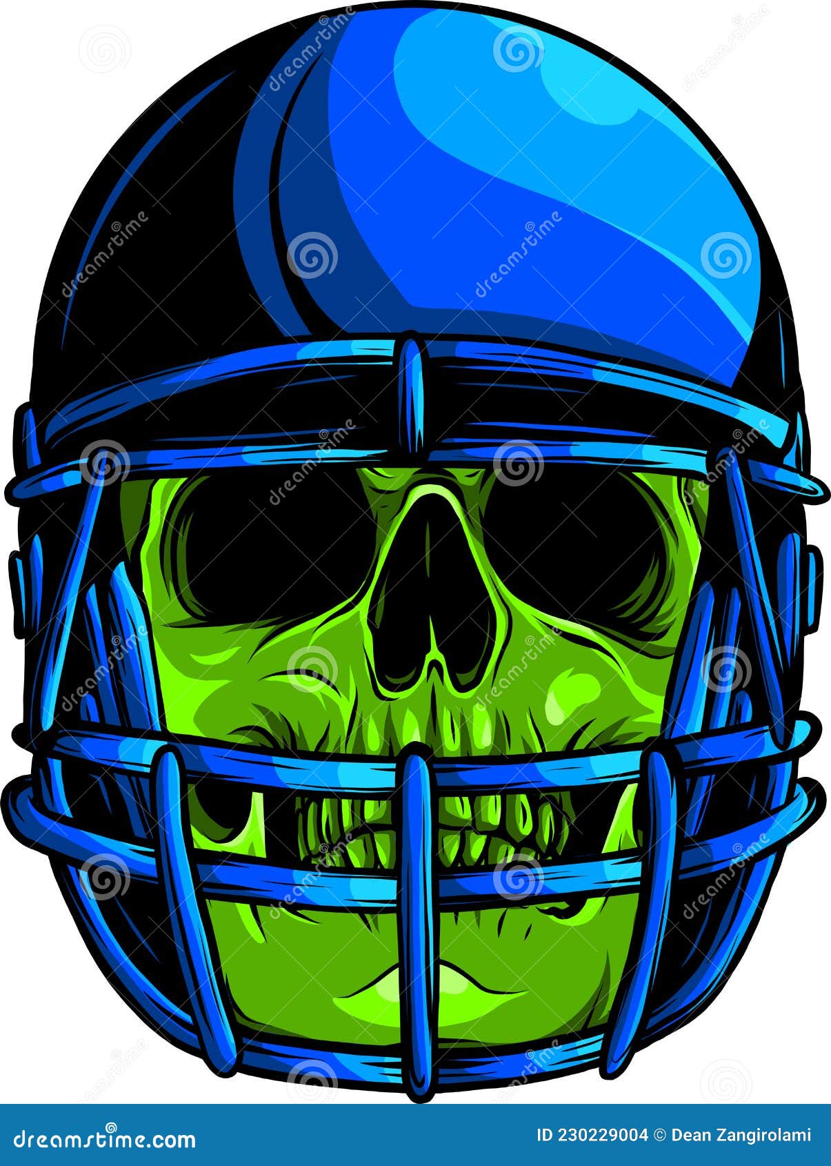 Vector Illustration of Football Player Skull Design Stock Vector ...
