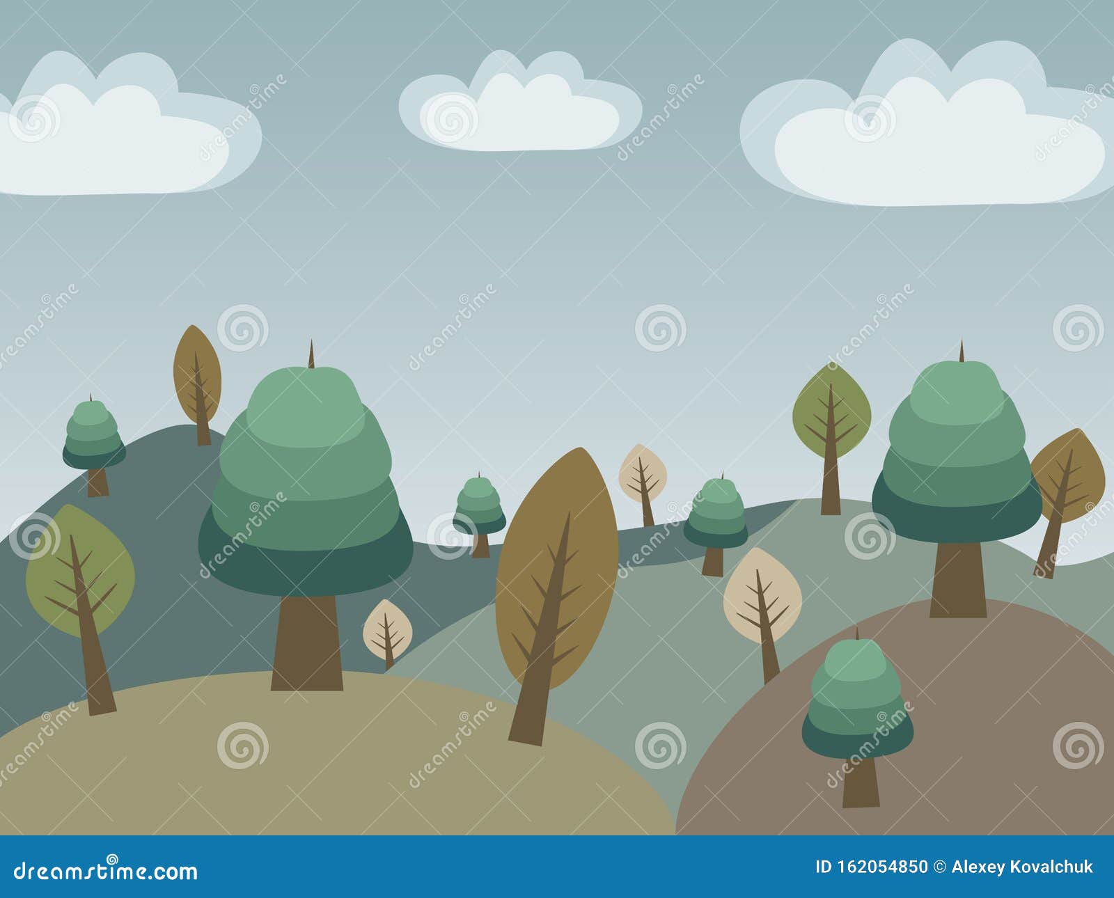 Vector Illustration of Forest Landscape Stock Illustration ...