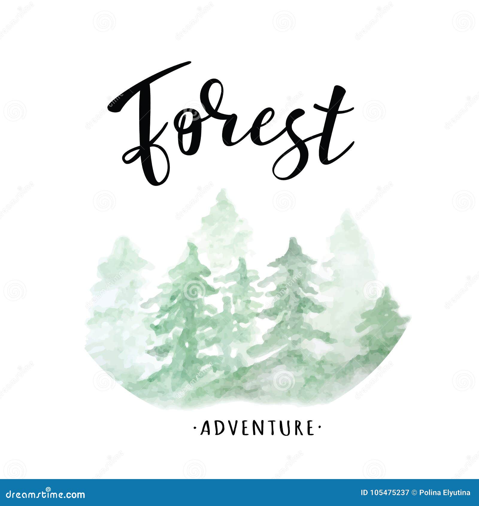 Vector Illustration of `Forest` Lettering. Stock Vector - Illustration ...
