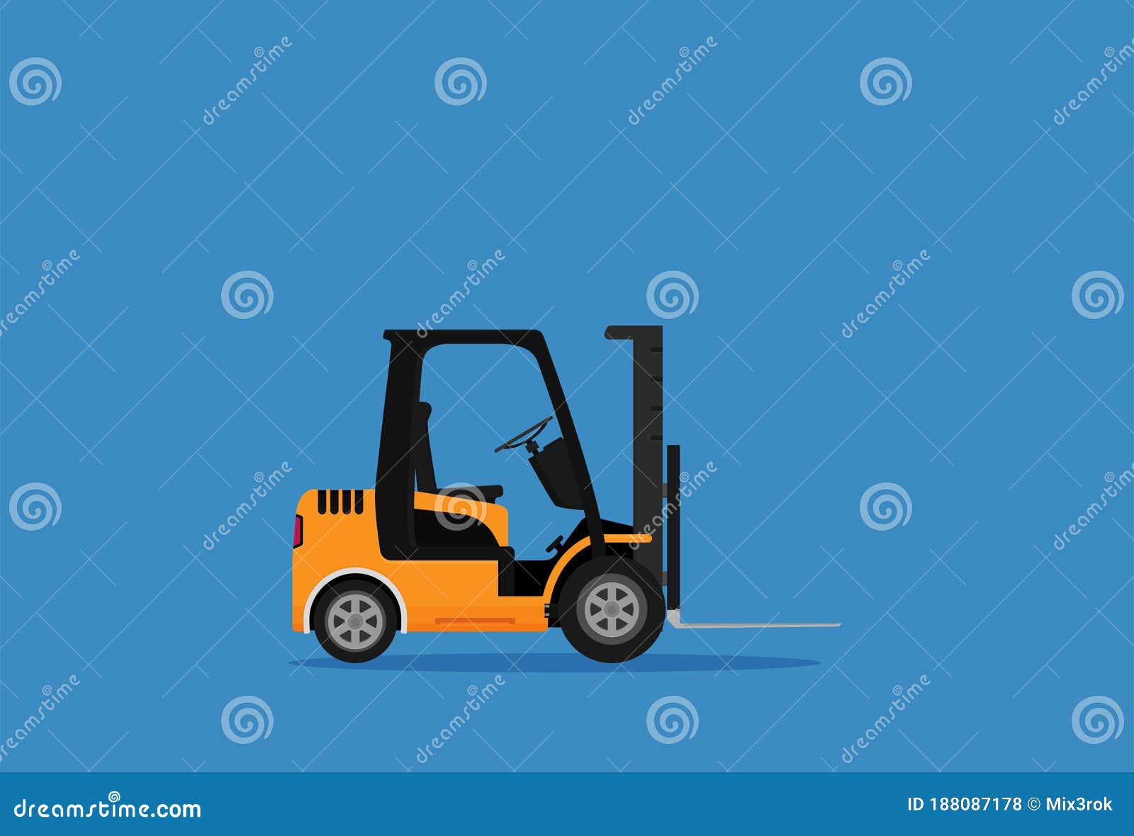 Vector Illustration of Forklift Truck in Flat Style Stock Vector ...