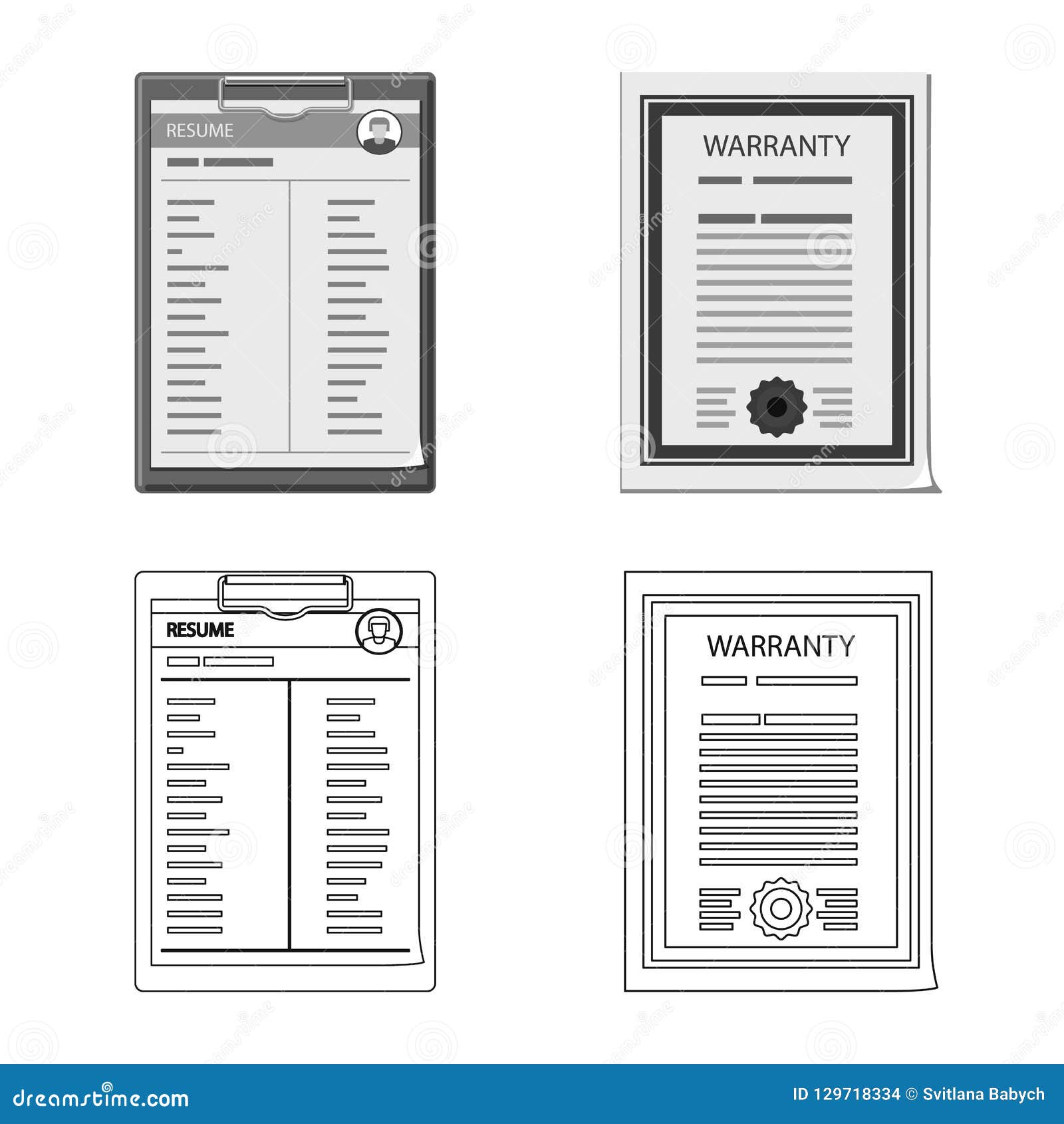 Vector Design of Form and Document Logo. Set of Form and Mark Stock ...