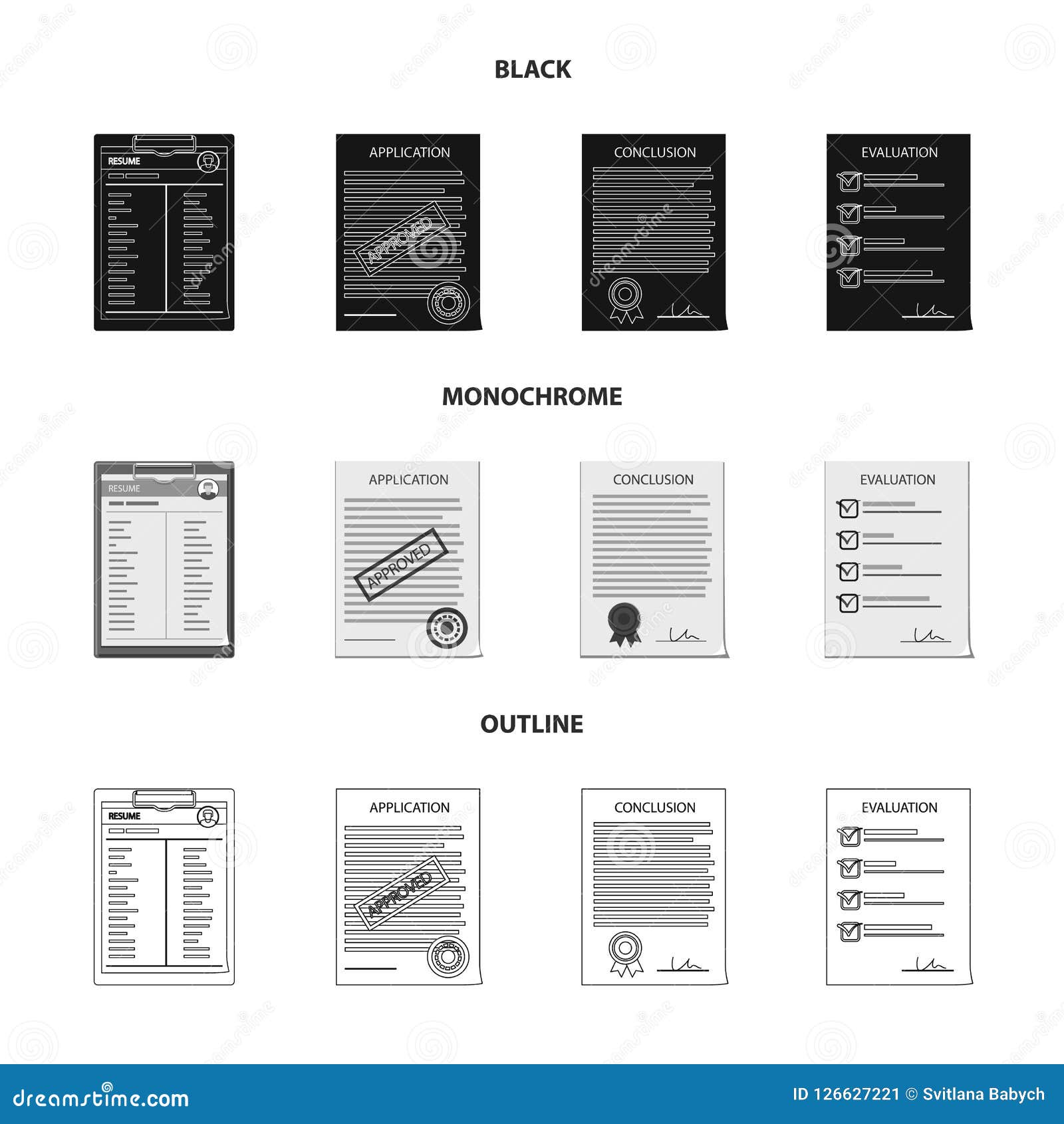 Vector Design of Form and Document Logo. Set of Form and Mark Stock ...