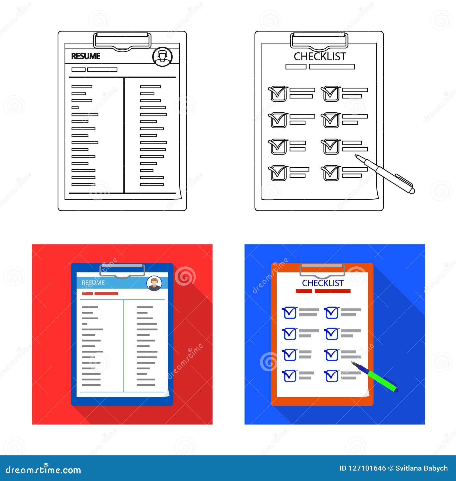 Vector Design of Form and Document Logo. Collection of Form and Mark ...