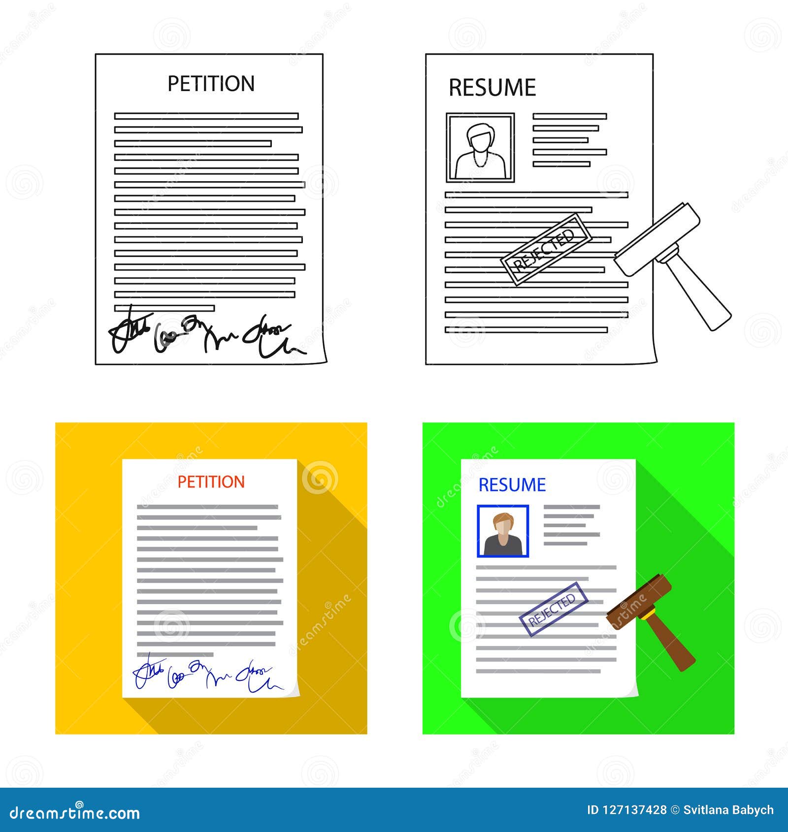 Vector Design of Form and Document Logo. Collection of Form and Mark ...