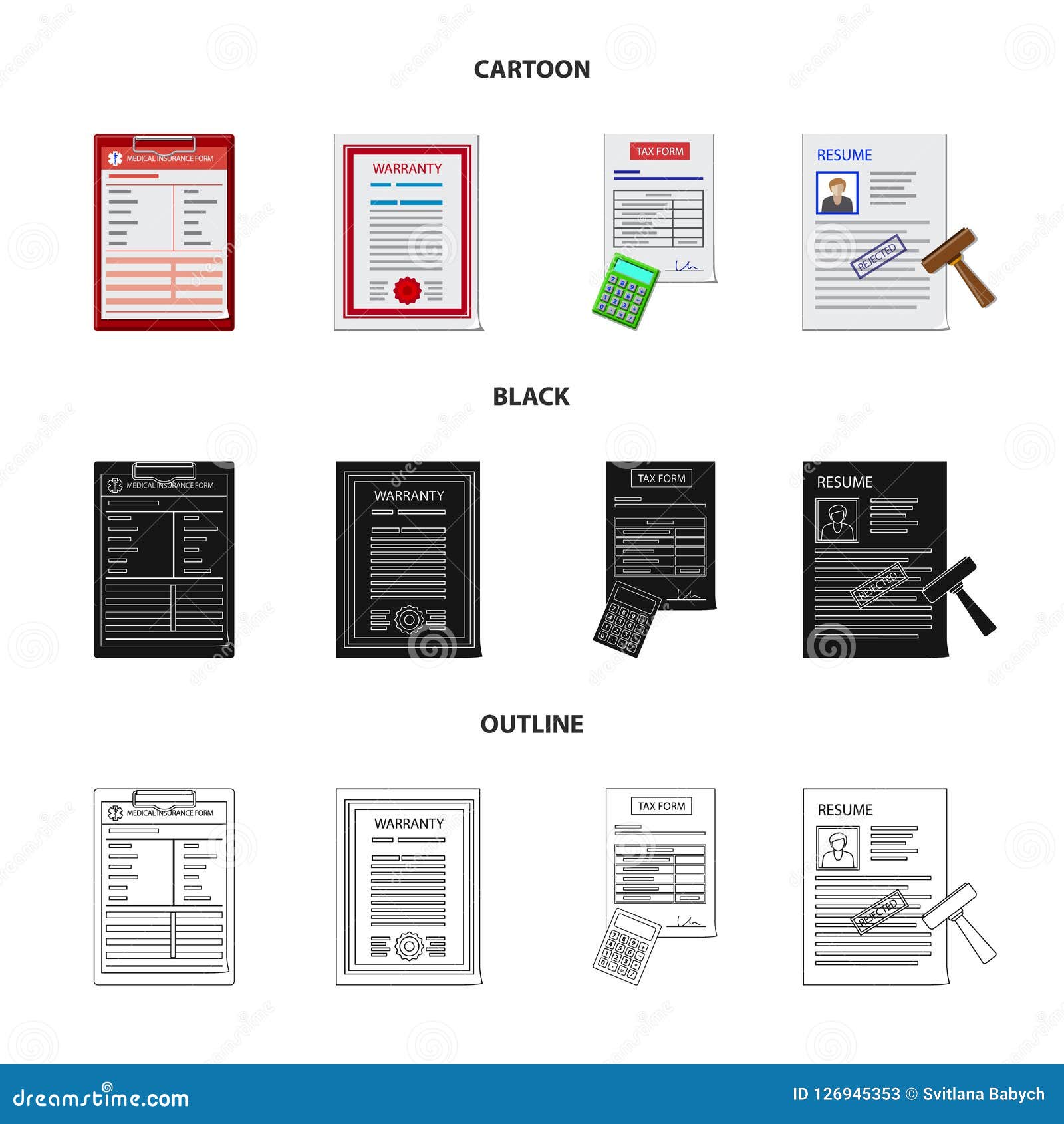Vector Design of Form and Document Logo. Collection of Form and Mark ...