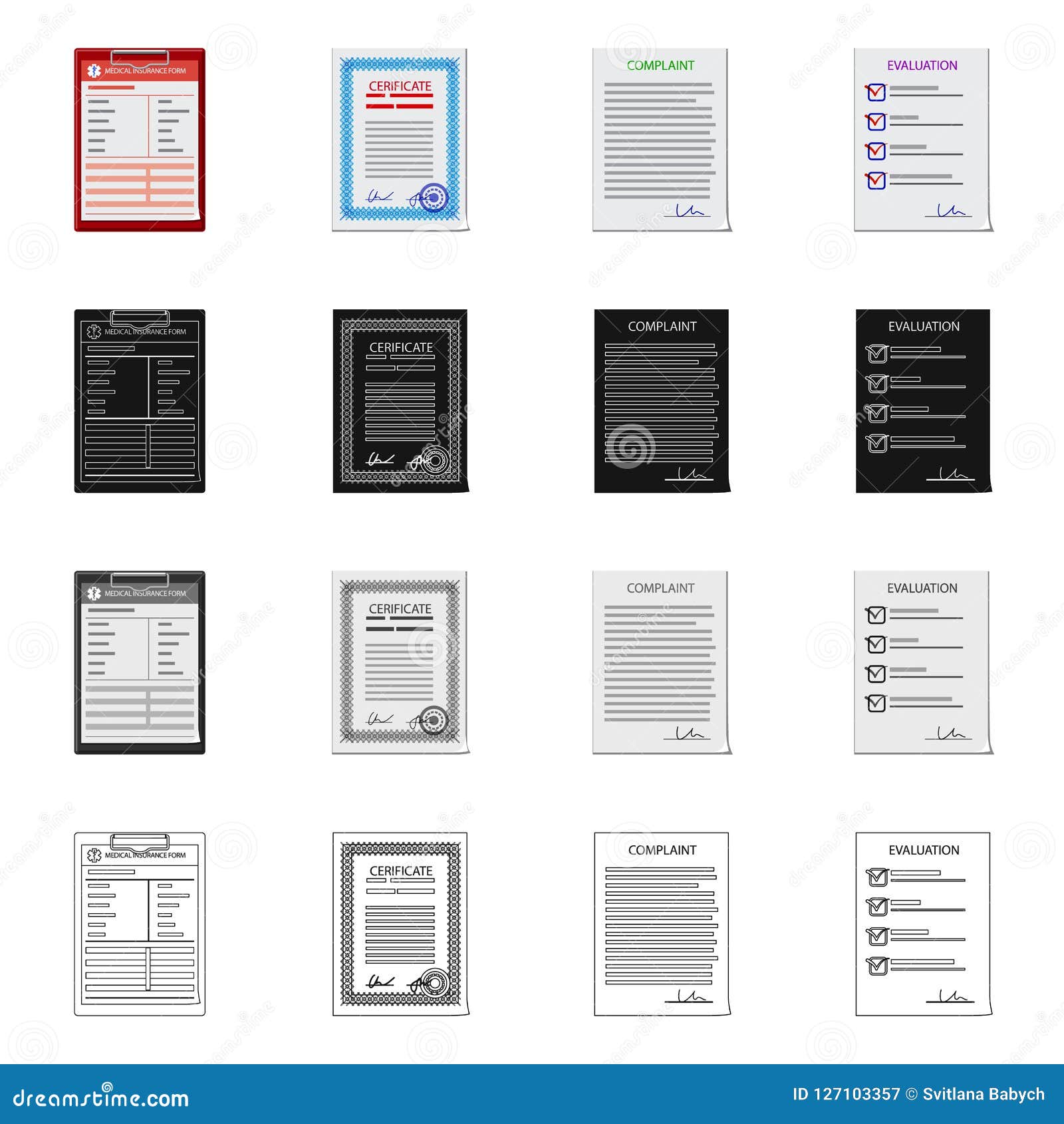 Vector Design of Form and Document Logo. Collection of Form and Mark ...