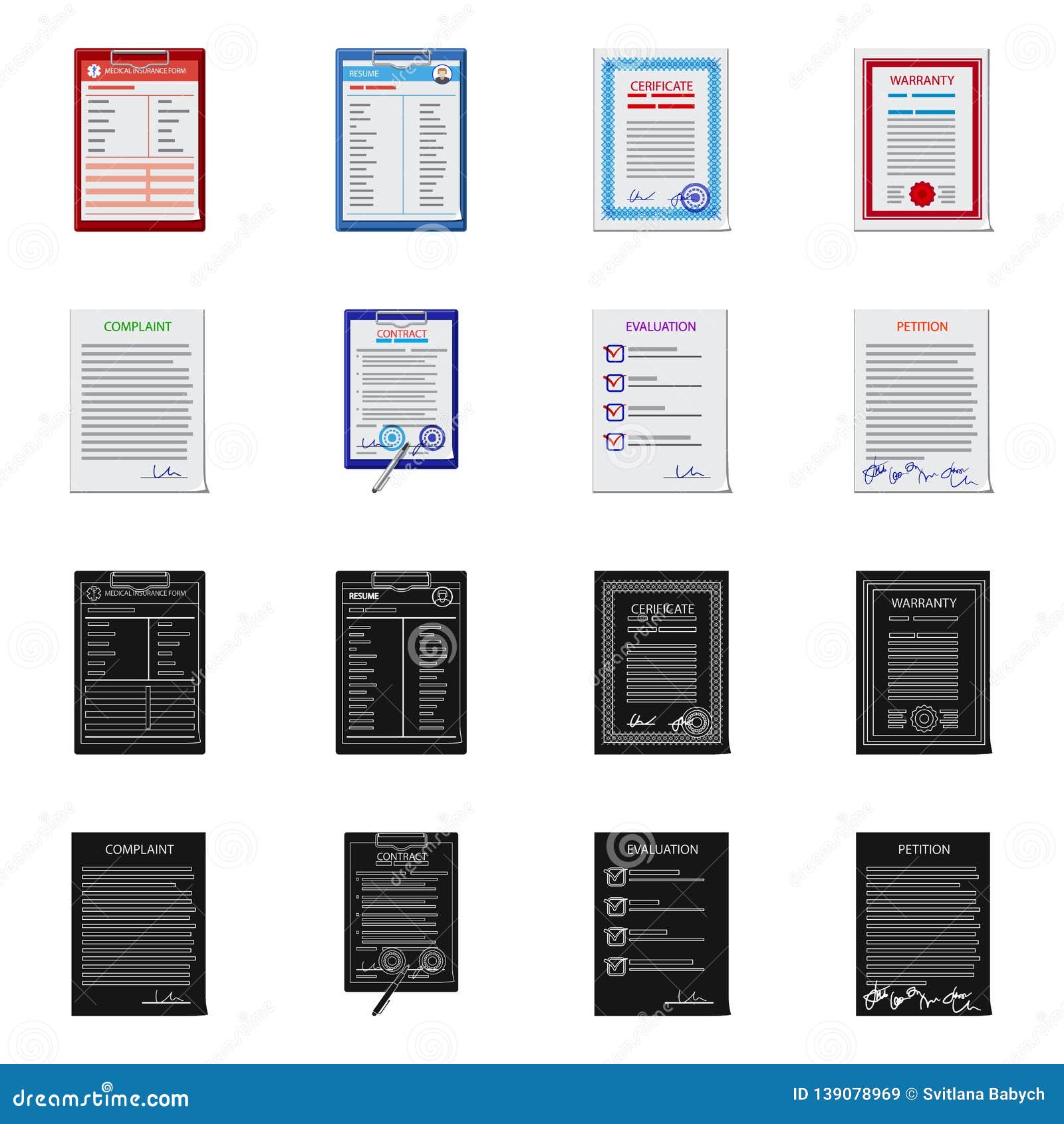 Vector Design of Form and Document Logo. Collection of Form and Mark ...