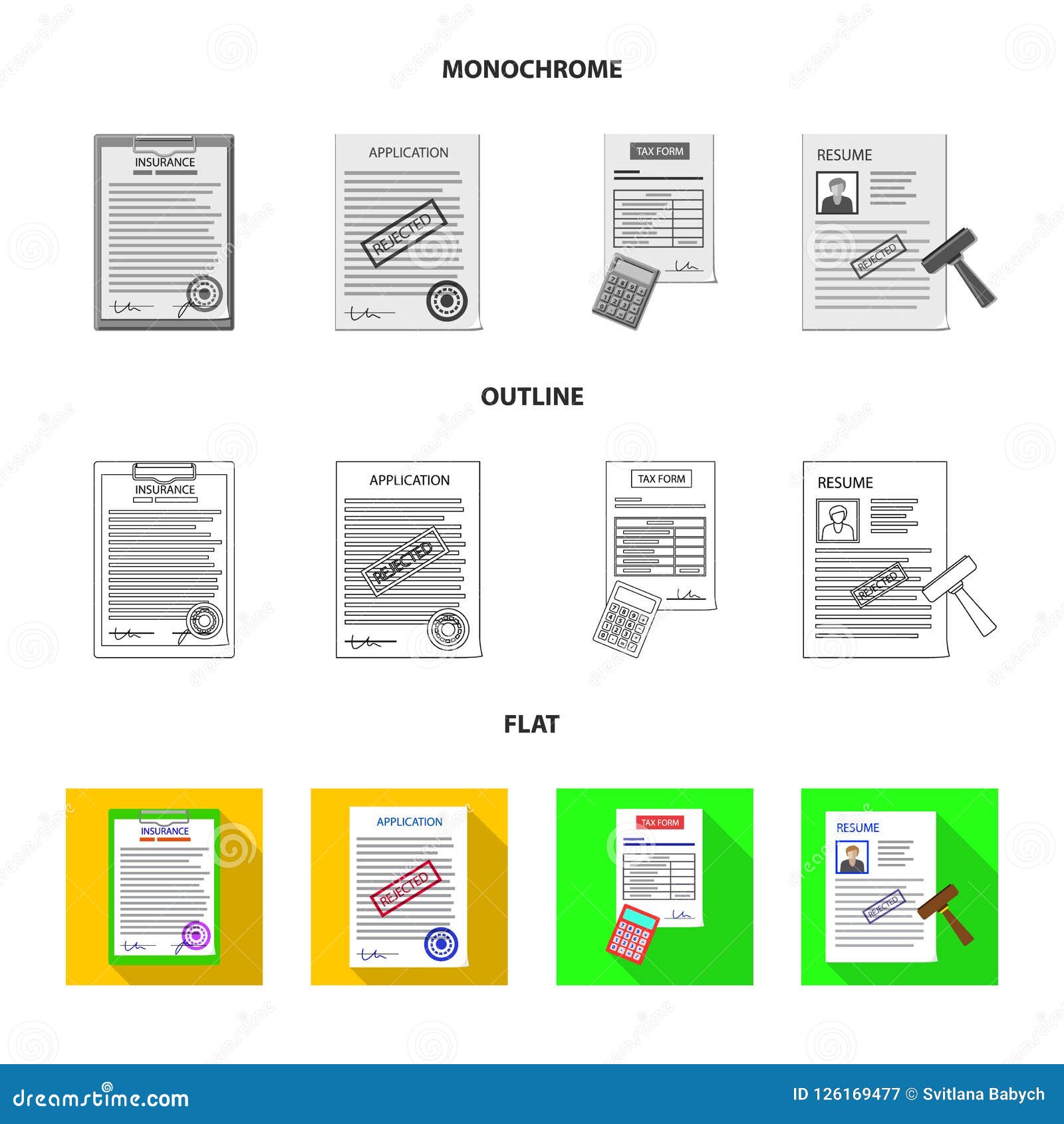 Vector Design of Form and Document Sign. Collection of Form and Mark ...