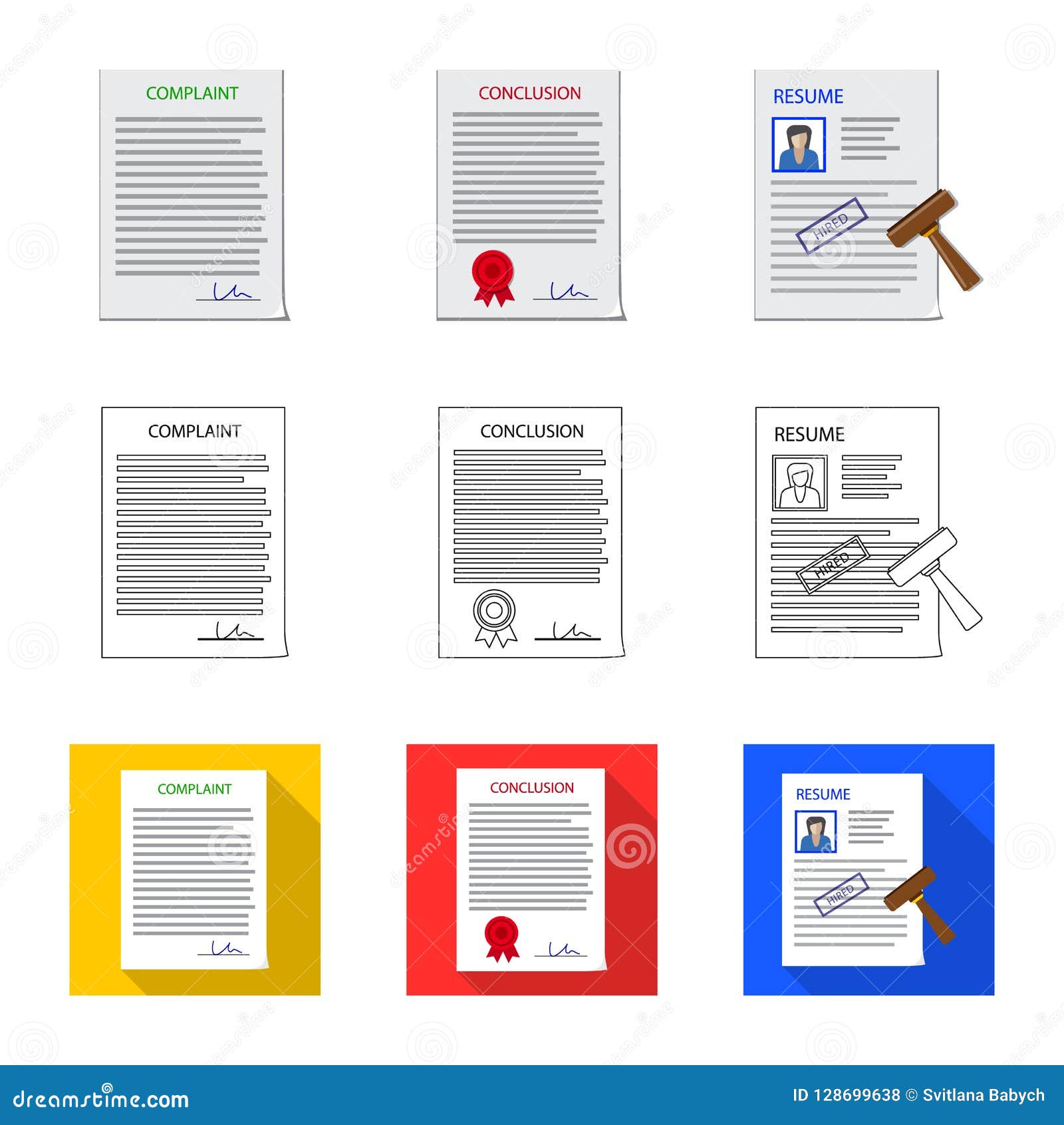 Vector Design of Form and Document Sign. Collection of Form and Mark ...