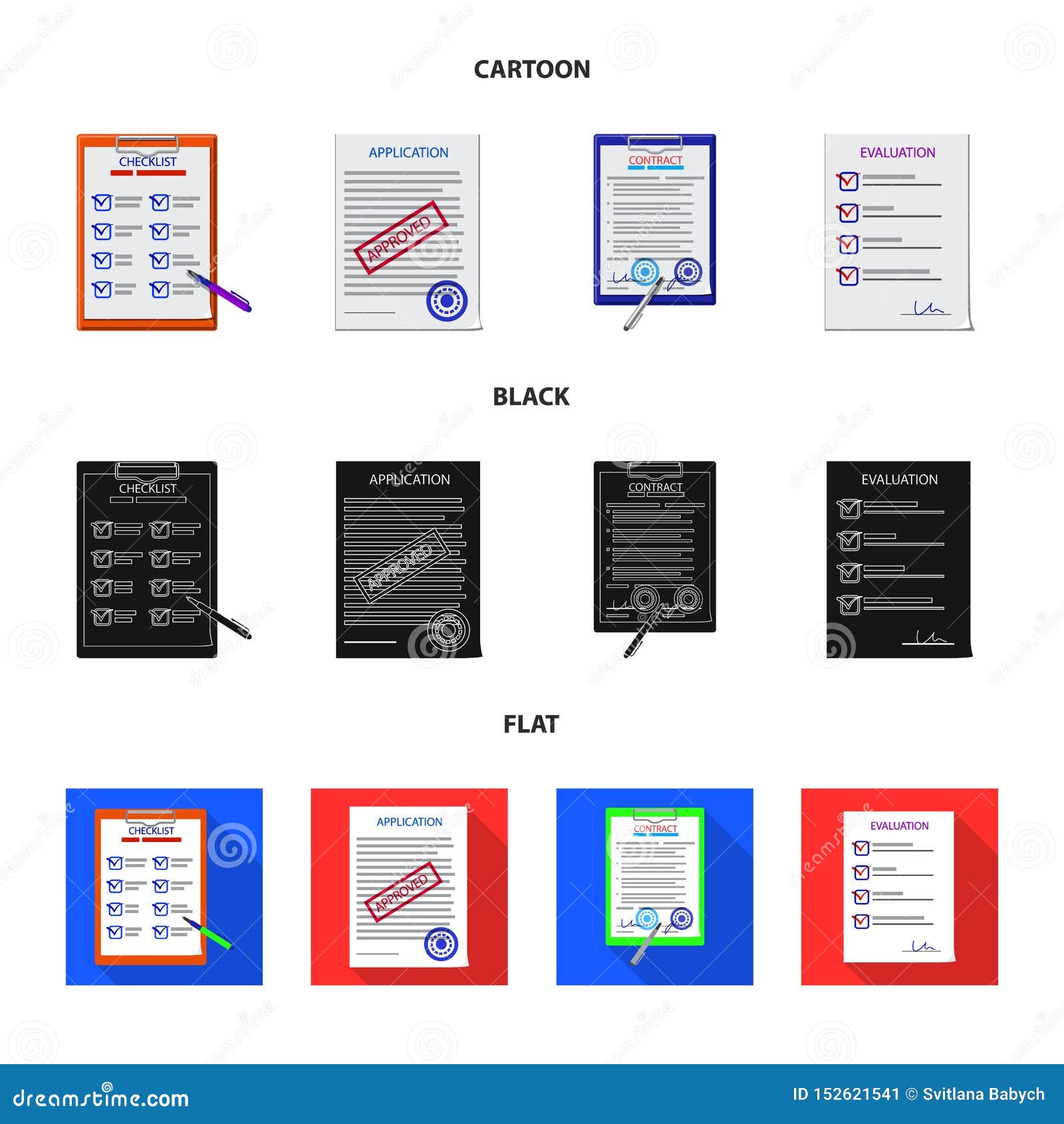 Vector Design of Form and Document Sign. Collection of Form and Mark ...
