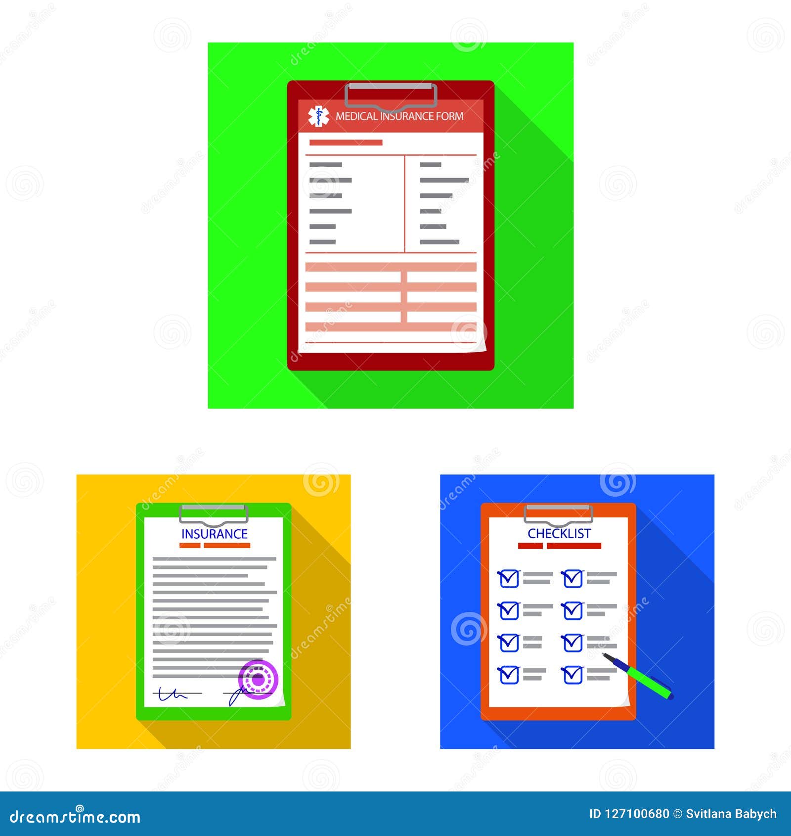 Vector Illustration of Form and Document Sign. Set of Form and Mark ...