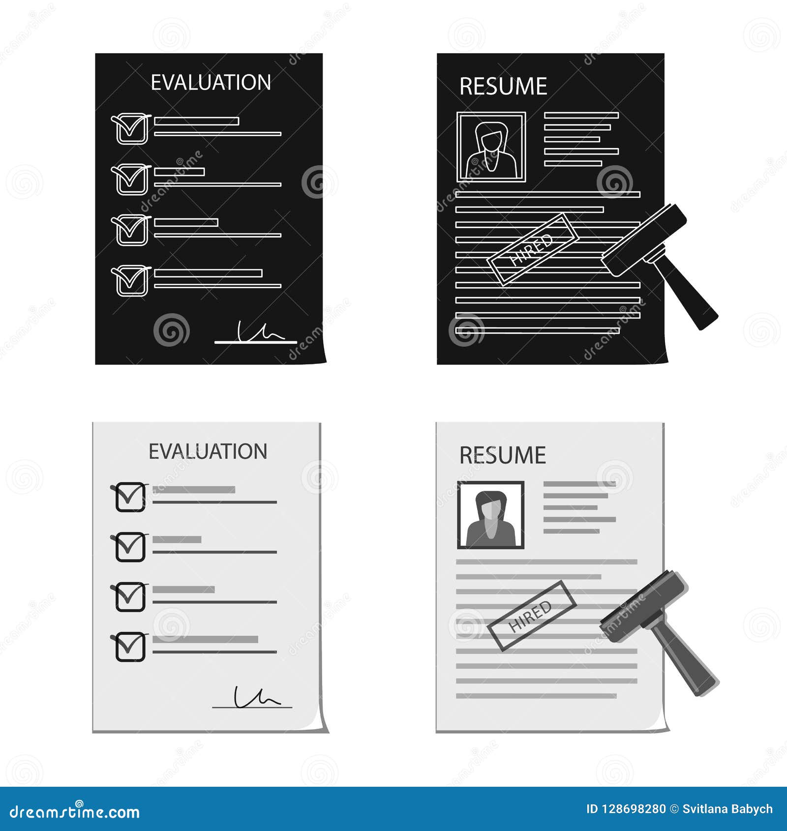 Vector Design of Form and Document Icon. Set of Form and Mark Stock ...