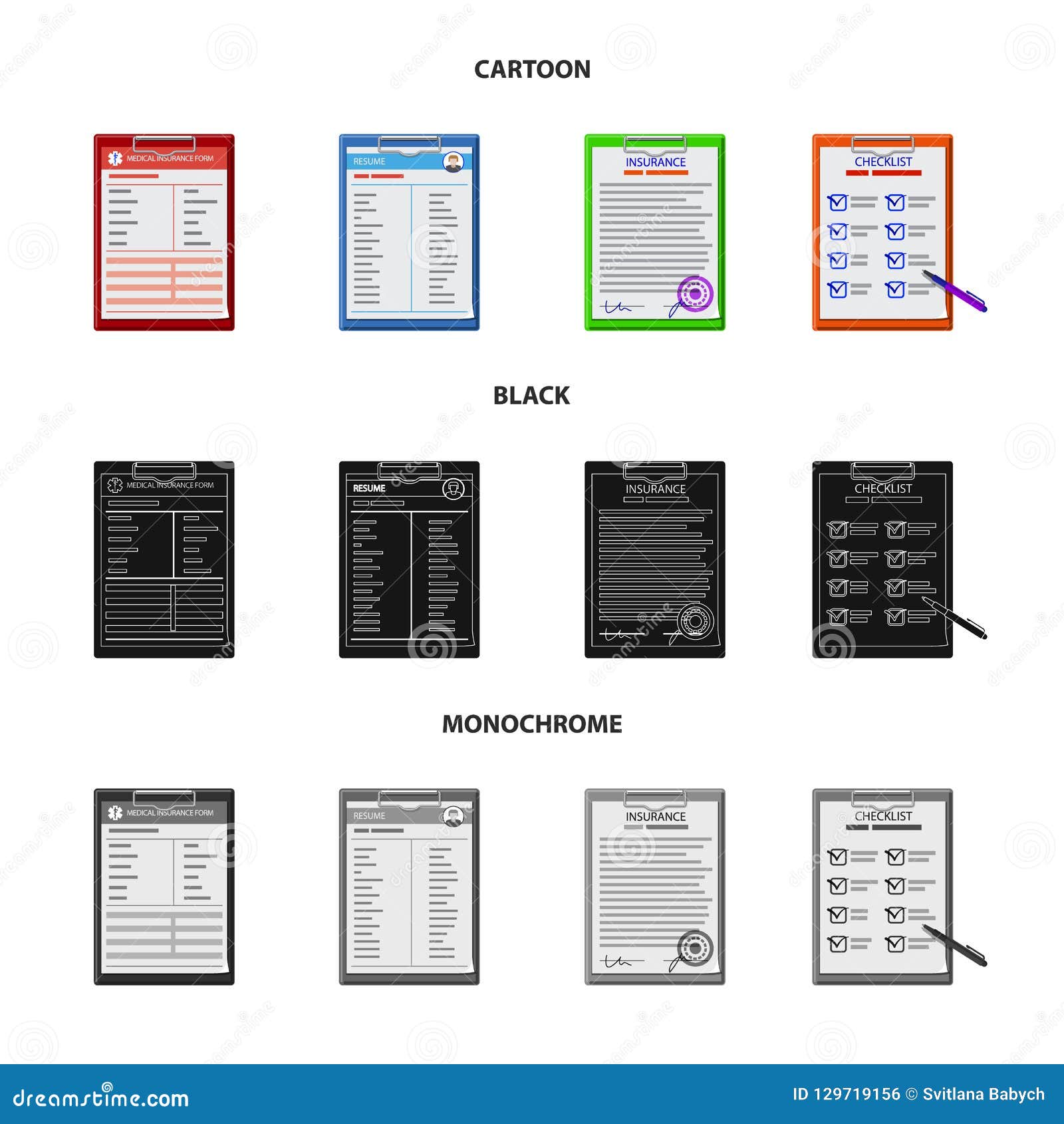 Vector Design of Form and Document Icon. Set of Form and Mark Stock ...