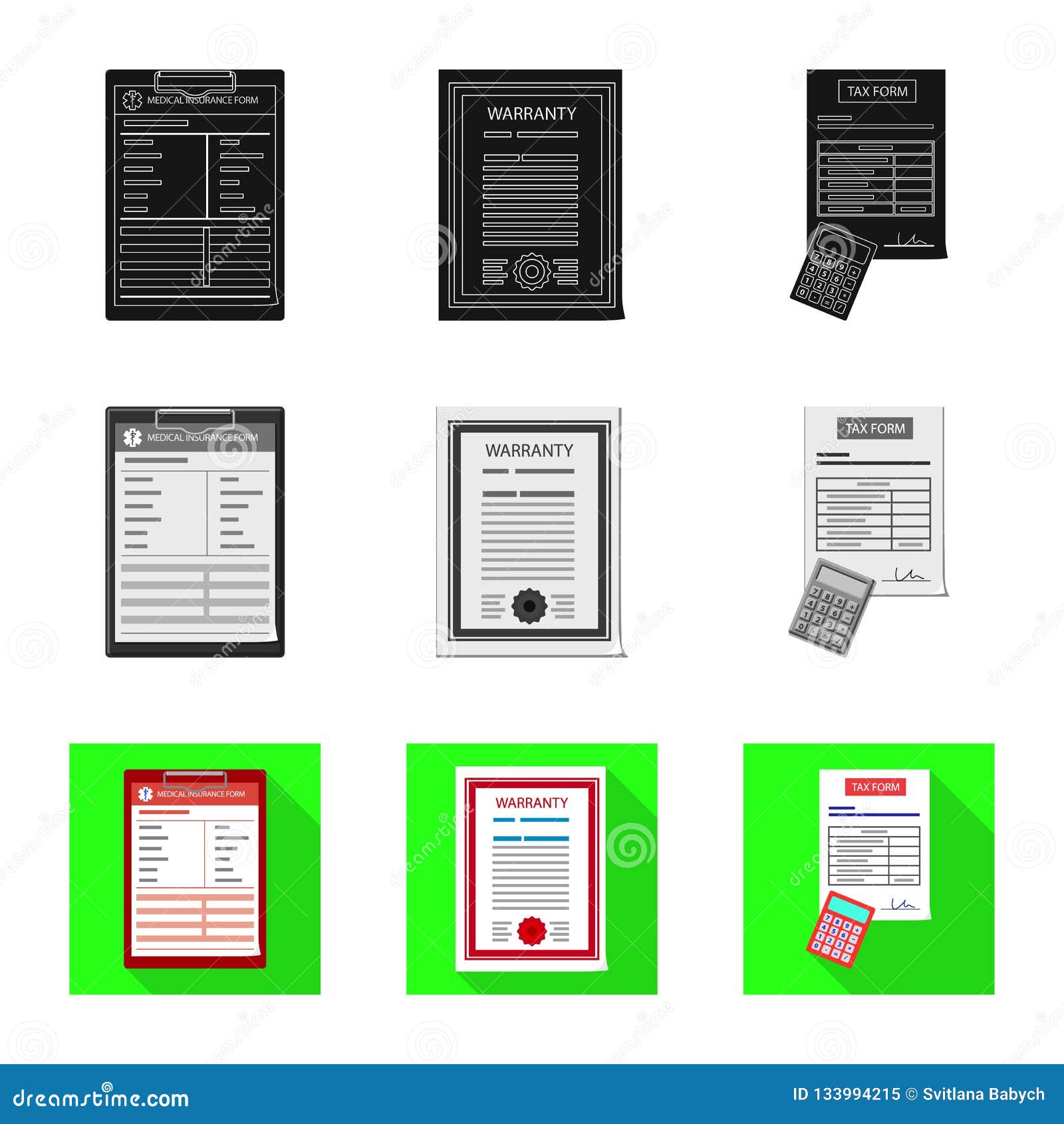 Vector Design of Form and Document Icon. Set of Form and Mark Stock ...