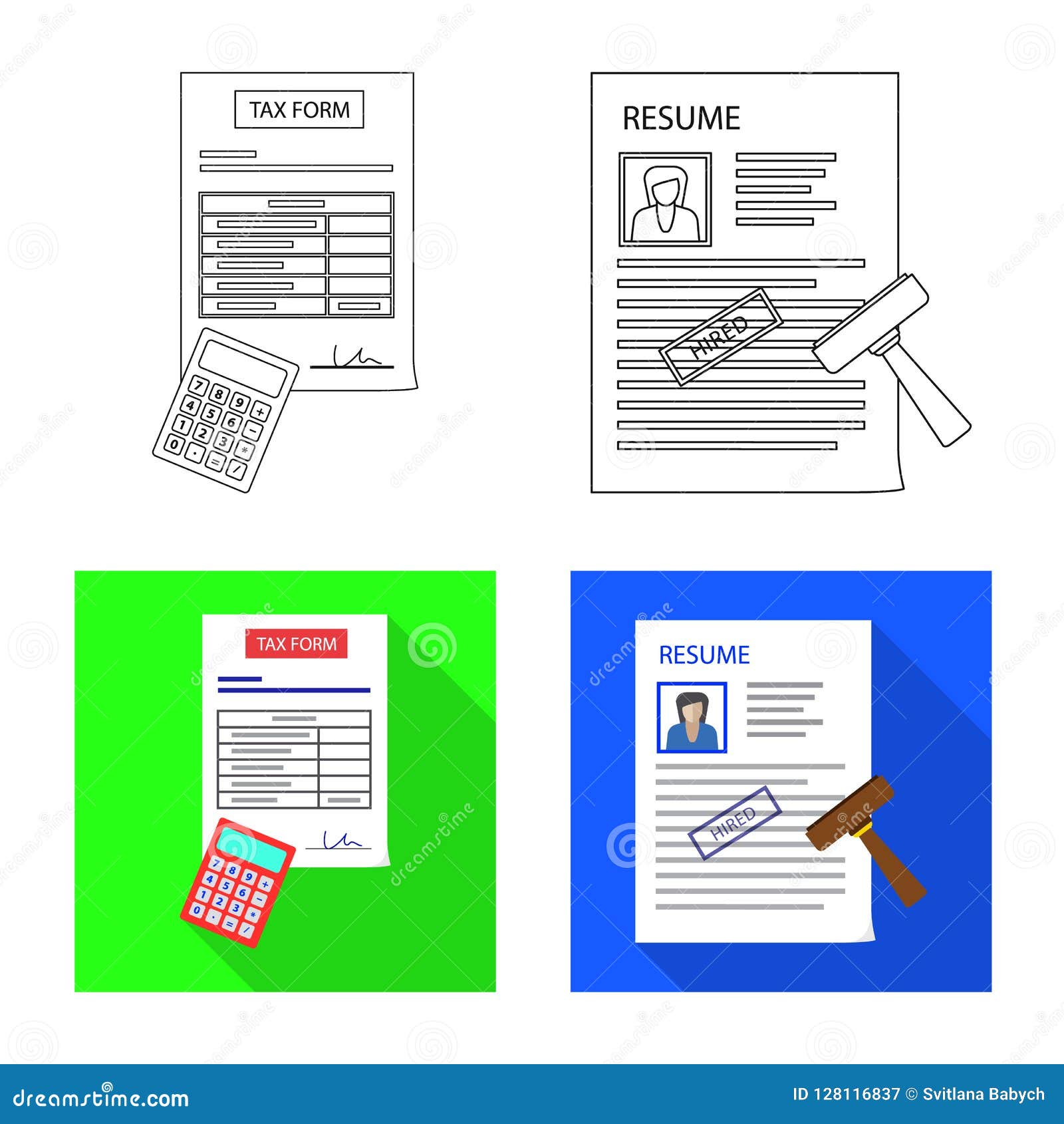 Vector Illustration of Form and Document Symbol. Collection of Form and ...