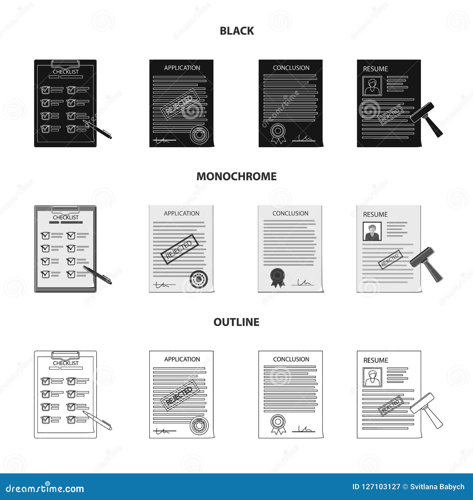 Vector Illustration of Form and Document Symbol. Collection of Form and ...