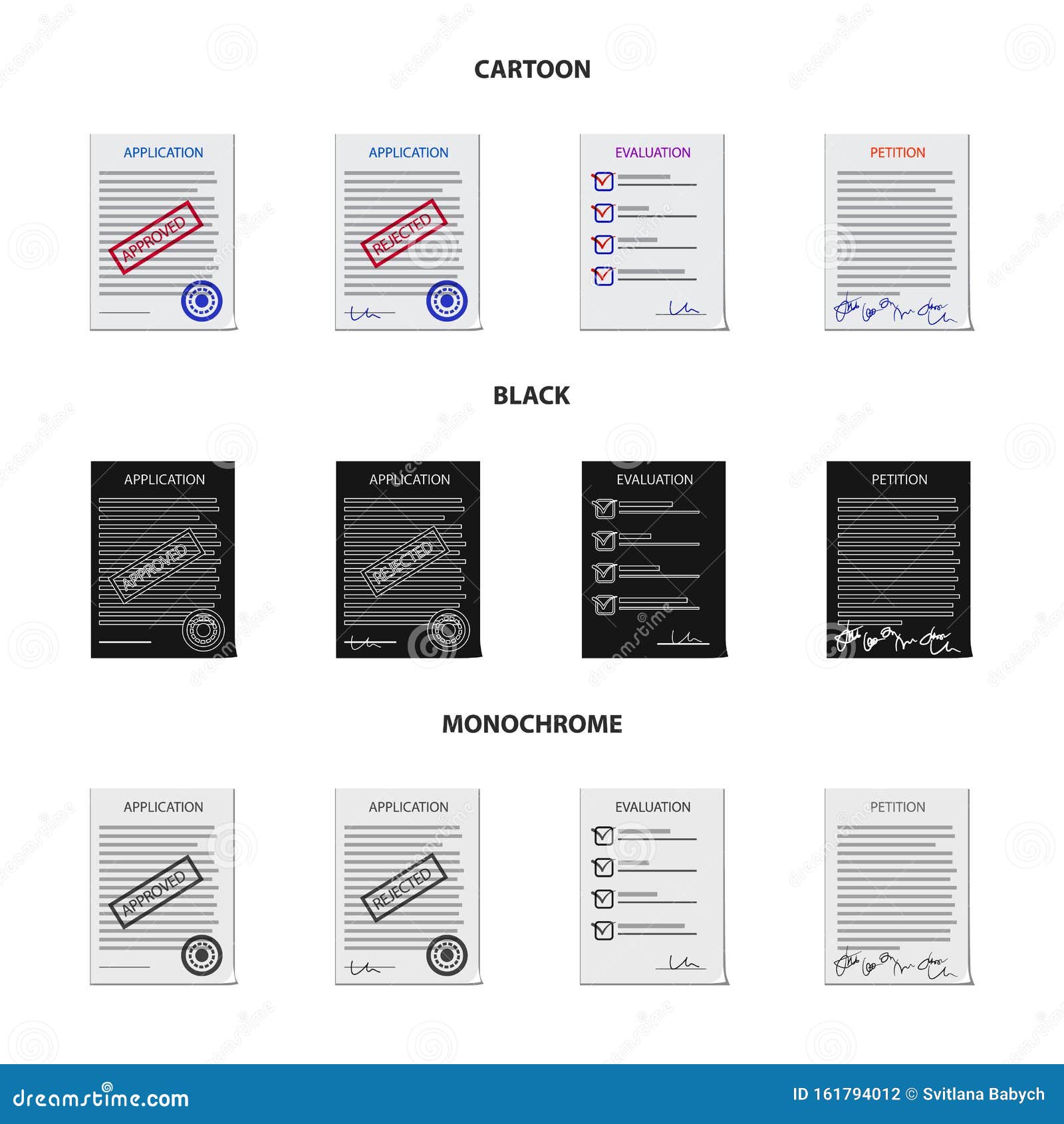 Vector Design of Form and Document Icon. Collection of Form and Mark ...