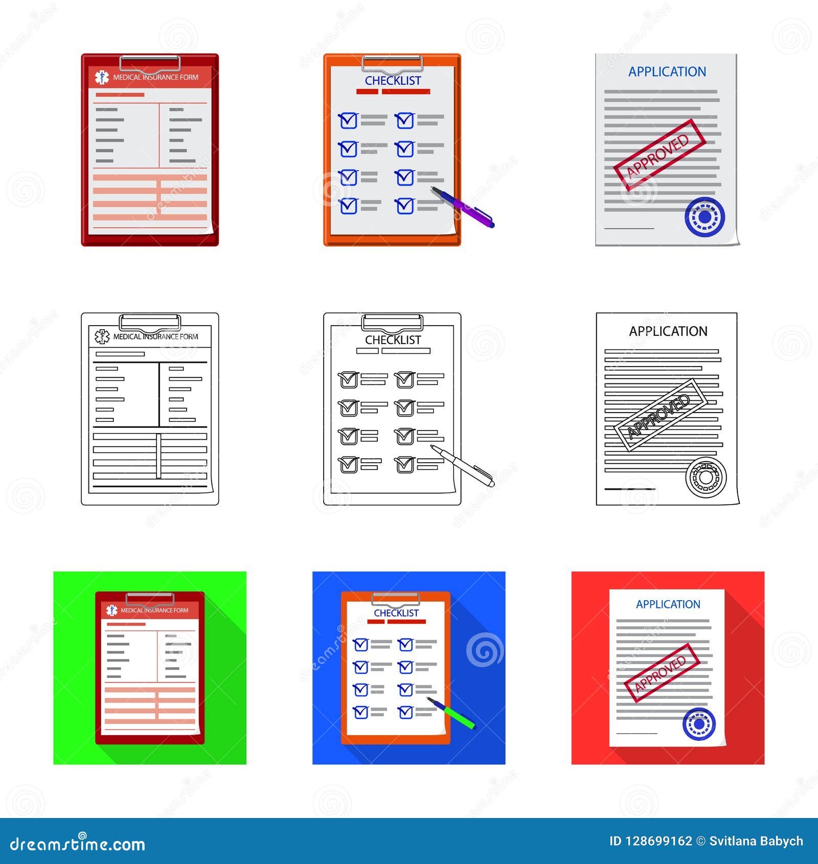 Vector Design of Form and Document Icon. Collection of Form and Mark ...