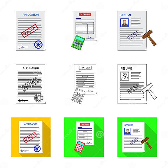 Vector Design of Form and Document Icon. Collection of Form and Mark ...