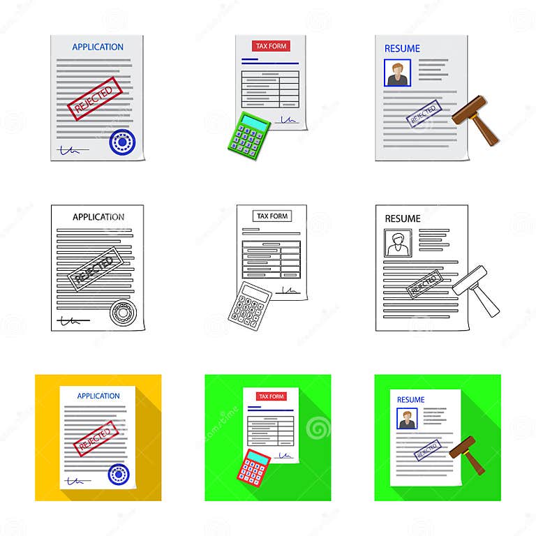 Vector Design of Form and Document Icon. Collection of Form and Mark ...